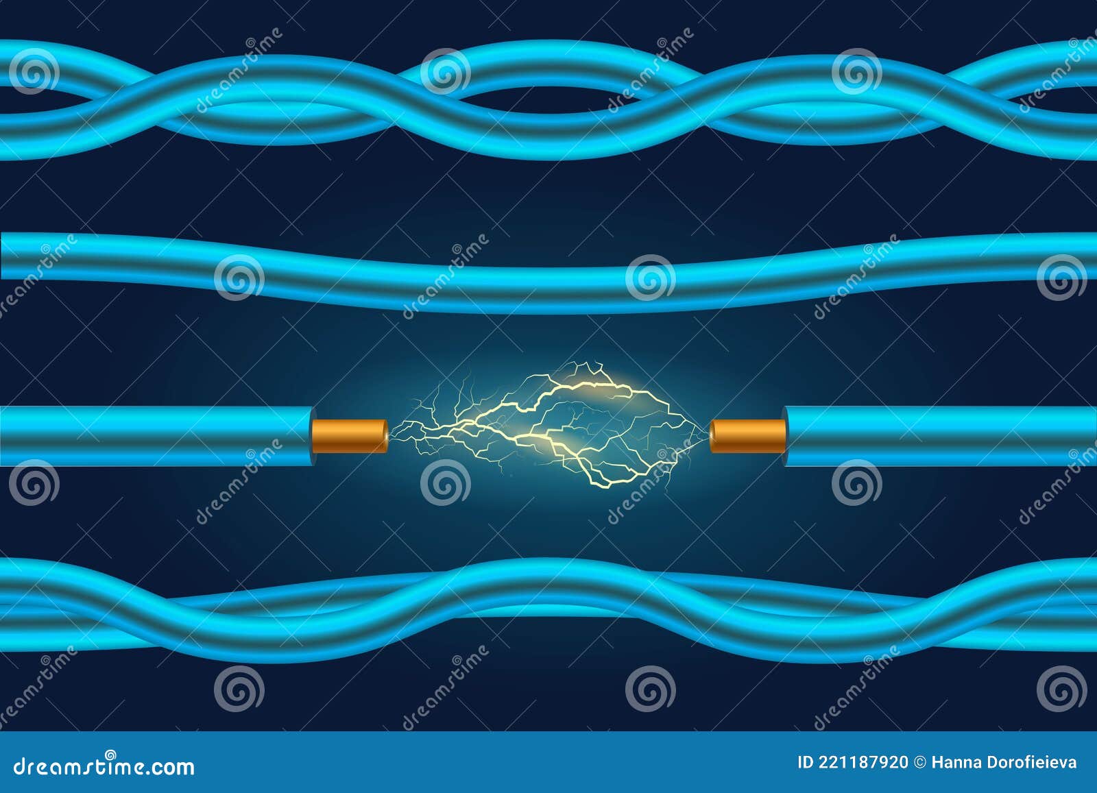 Electrical Wire Flat Illustration Conducts Electricity. Vector ...