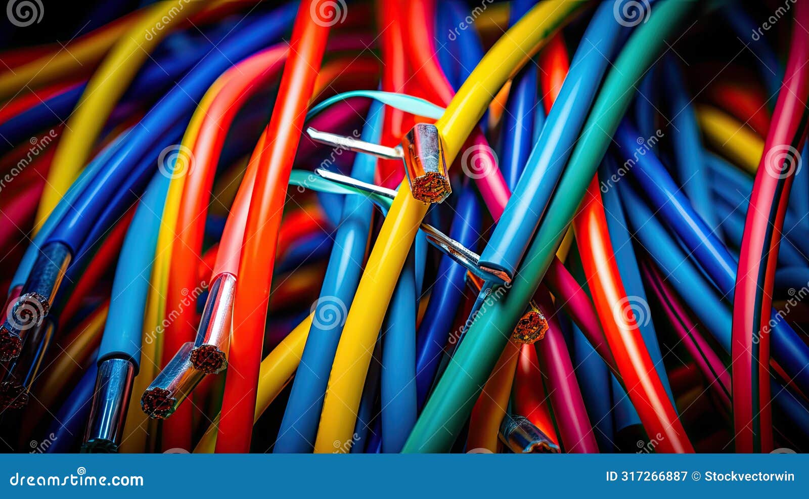 Electrical wire and cable stock illustration. Illustration of colorful ...