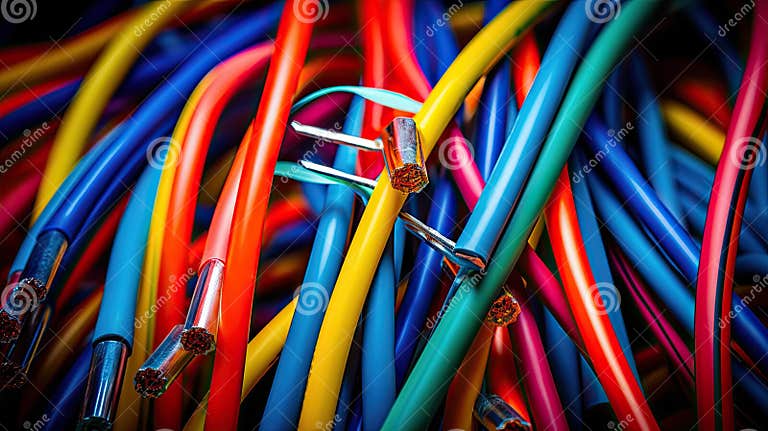 Electrical wire and cable stock illustration. Illustration of colorful ...