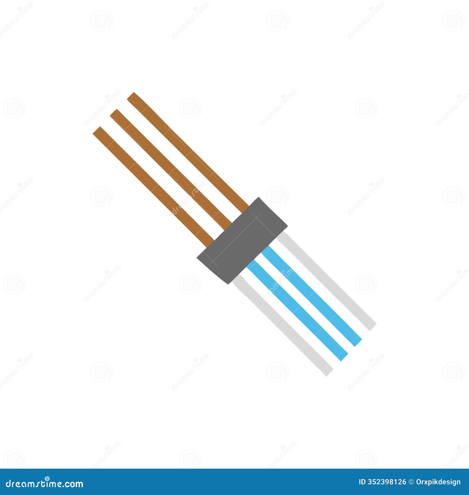 Electrical Wire Bold Black Silhouette Icon Isolated On White. Cable ...