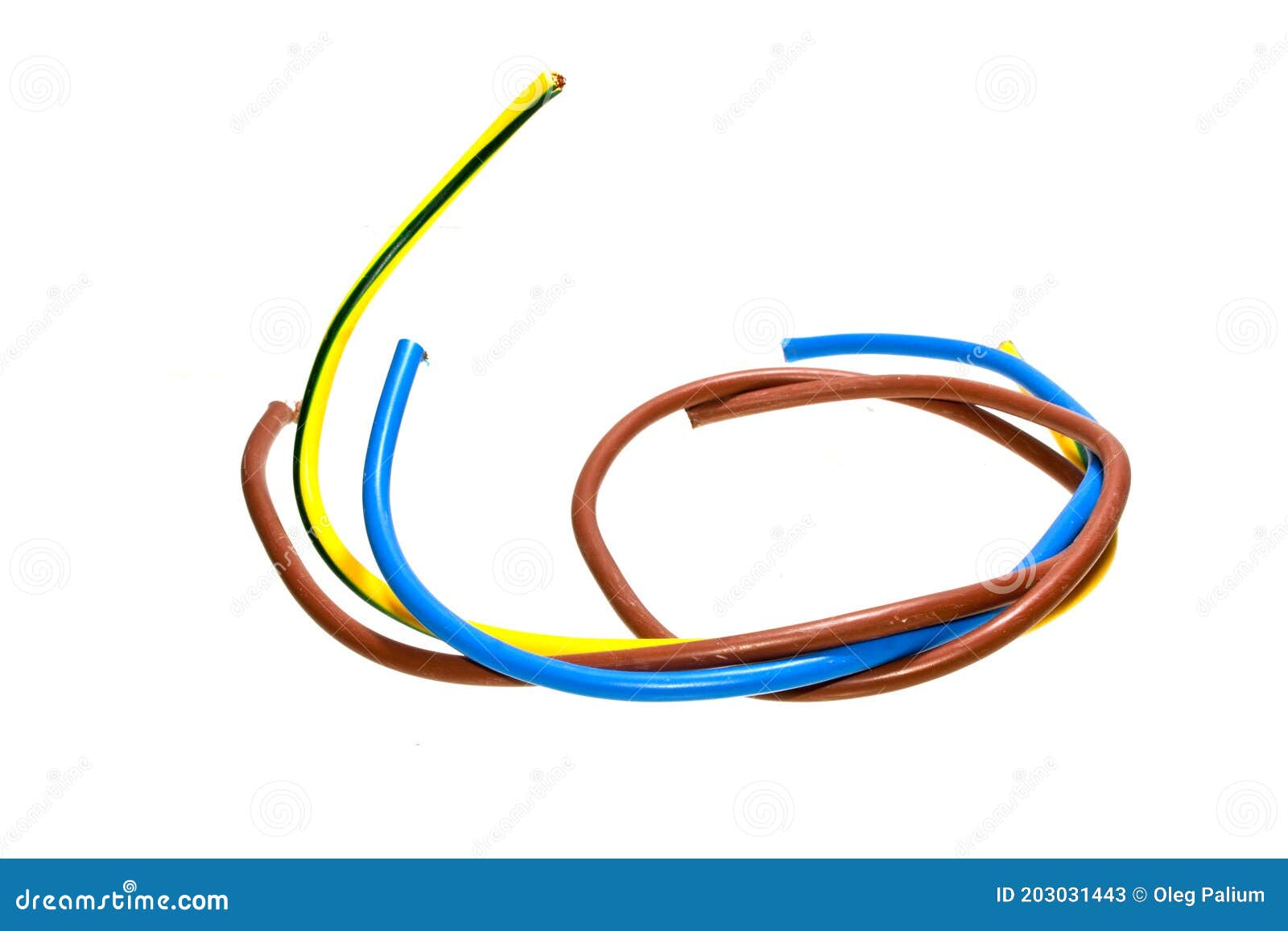 Electrical Wire Isolated on White Background Stock Image - Image of ...