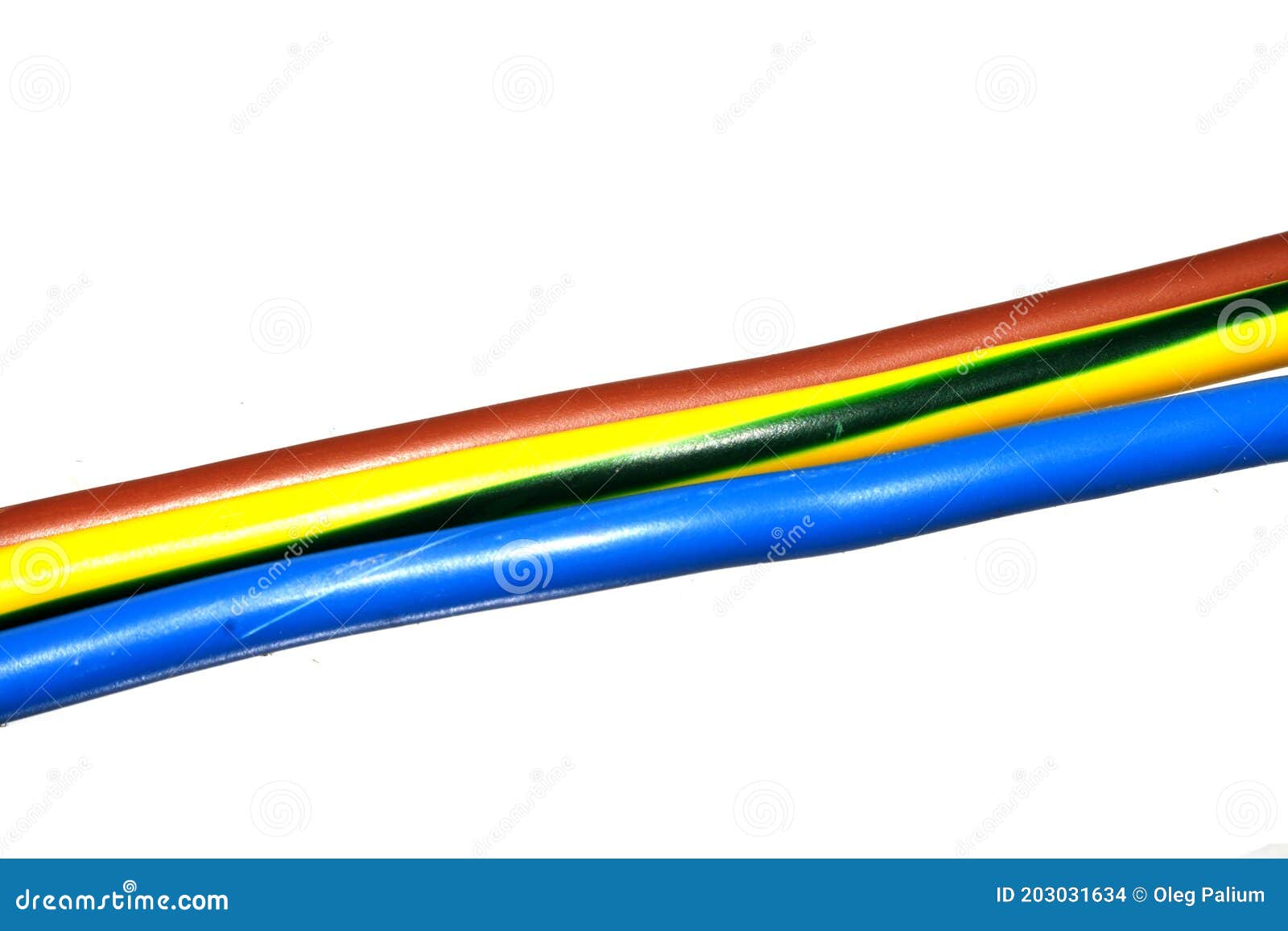 Electrical Wire Isolated on White Background Stock Photo - Image of ...