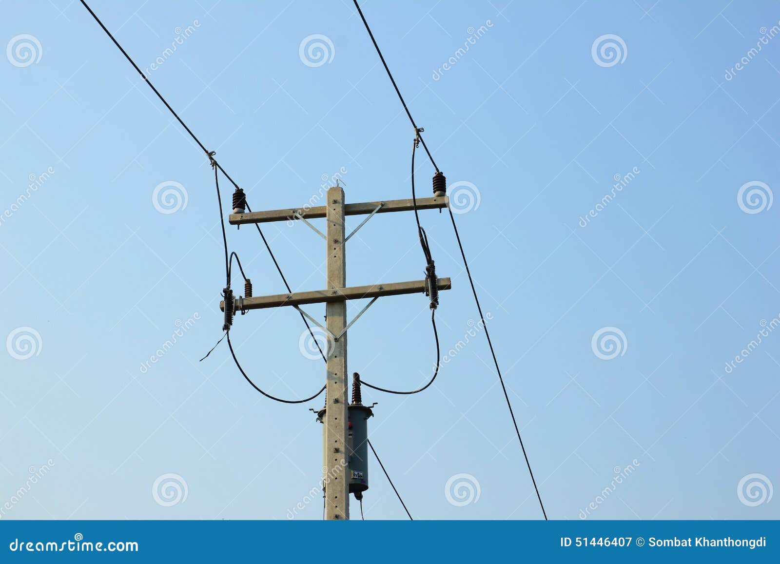 Electrical Wire Lamp Pole stock image. Image of technology - 51446407