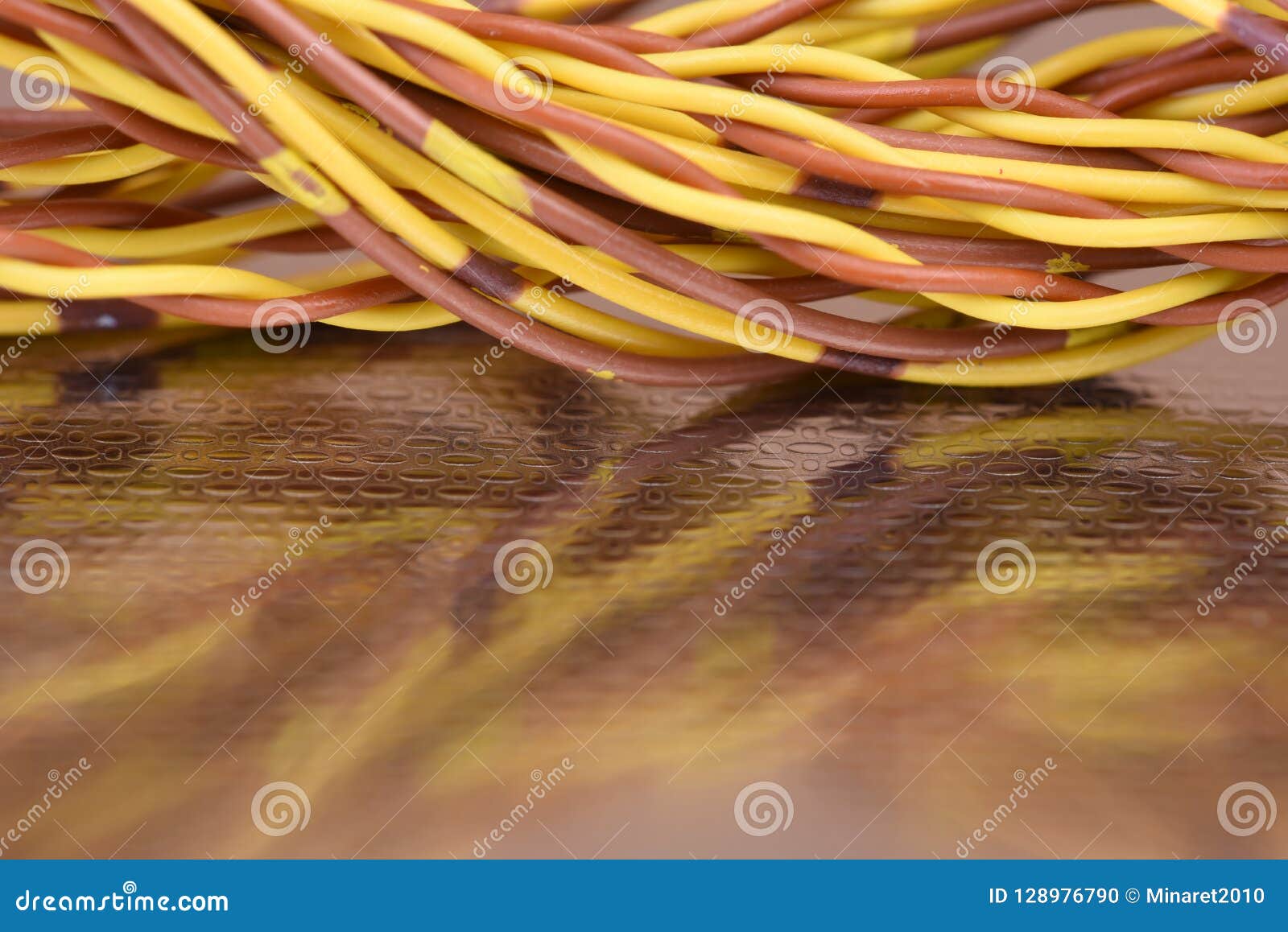 Electrical Wire on Metallic Surface Stock Photo - Image of electric ...