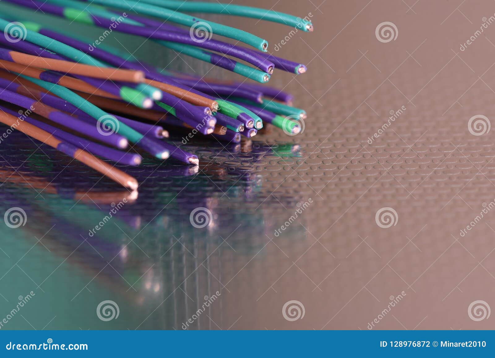 Electrical Wire on Metallic Surface Stock Photo - Image of background ...