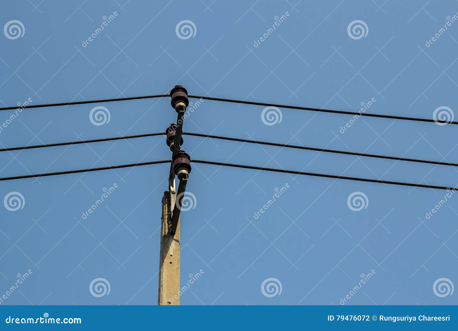Electrical wire on pole stock photo. Image of connection - 79476072