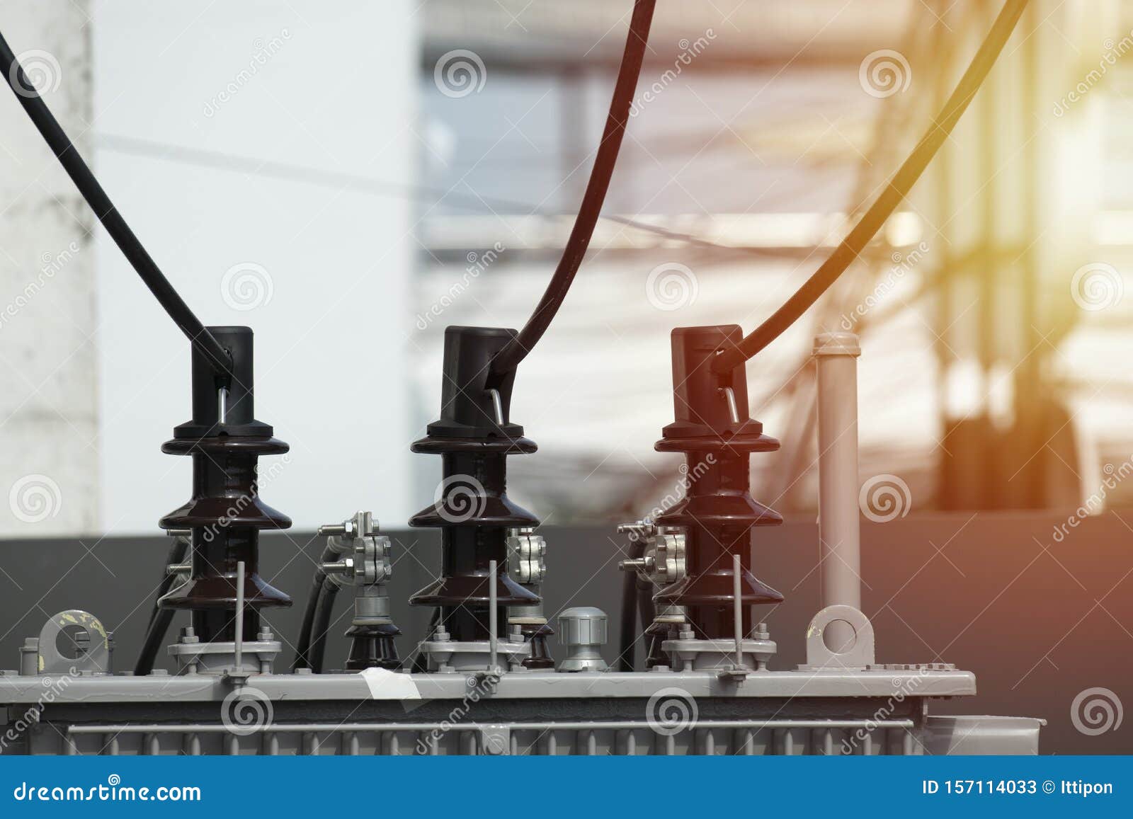 Electrical Wire Suspension Insulators Stock Image - Image of cable ...