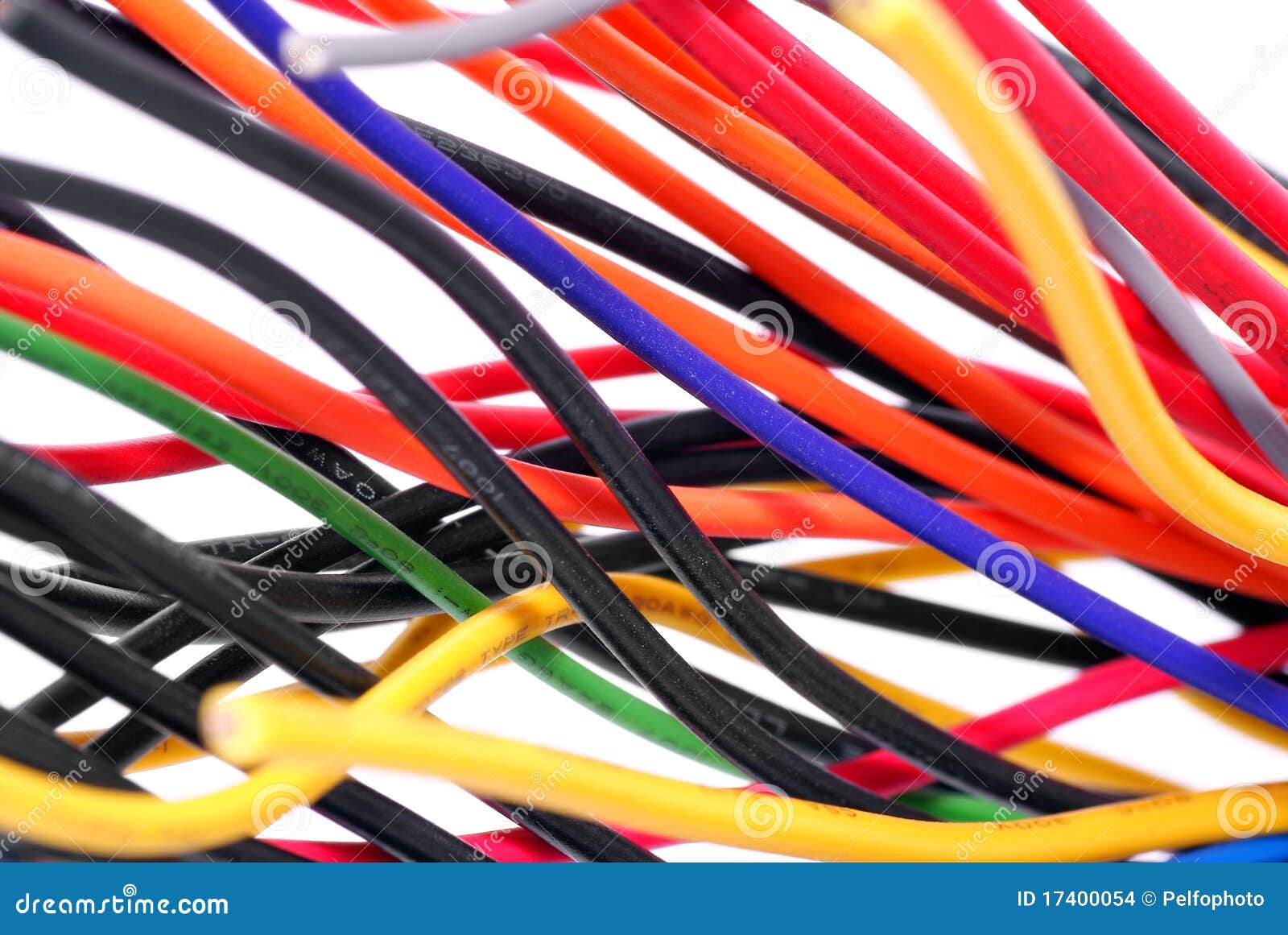 Electrical wires. stock photo. Image of devices, coloured - 17400054