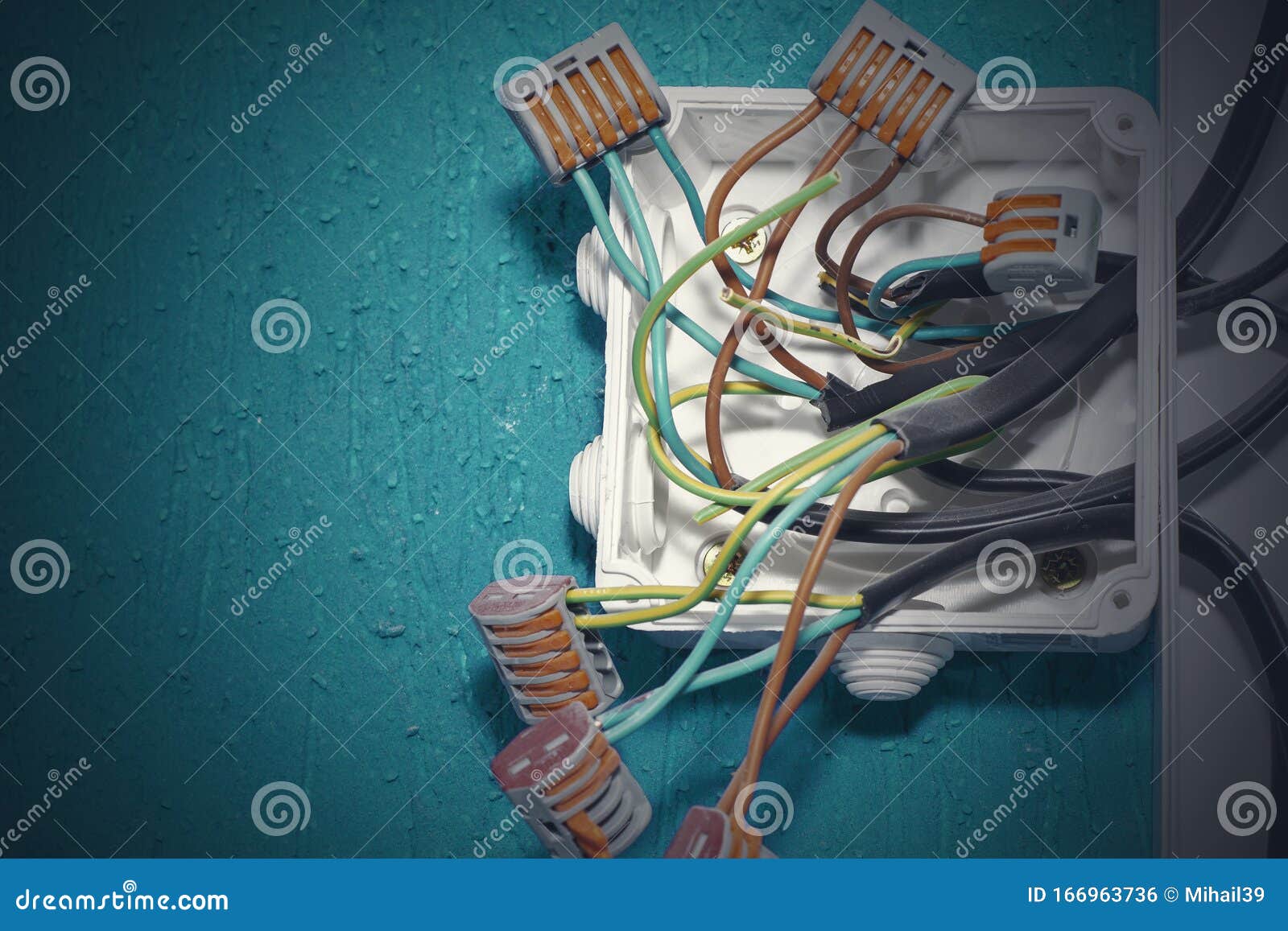 Electrical Wires in the Box. Wires without Insulation Stock Photo ...