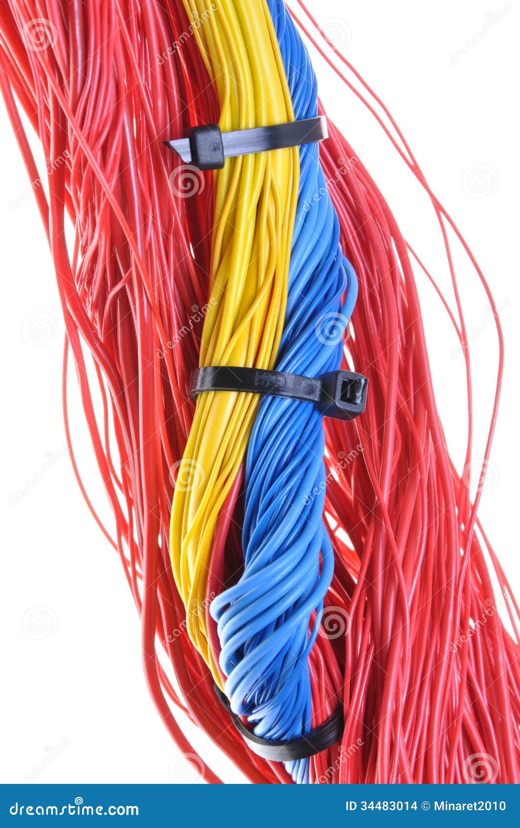 Electrical Wires with Cable Ties Stock Photo - Image of abstract ...