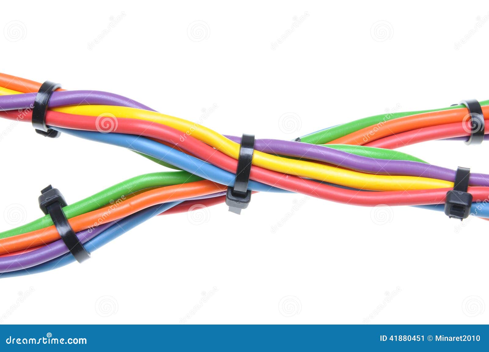 Electrical Wires with Cable Ties Stock Image - Image of energy, global ...