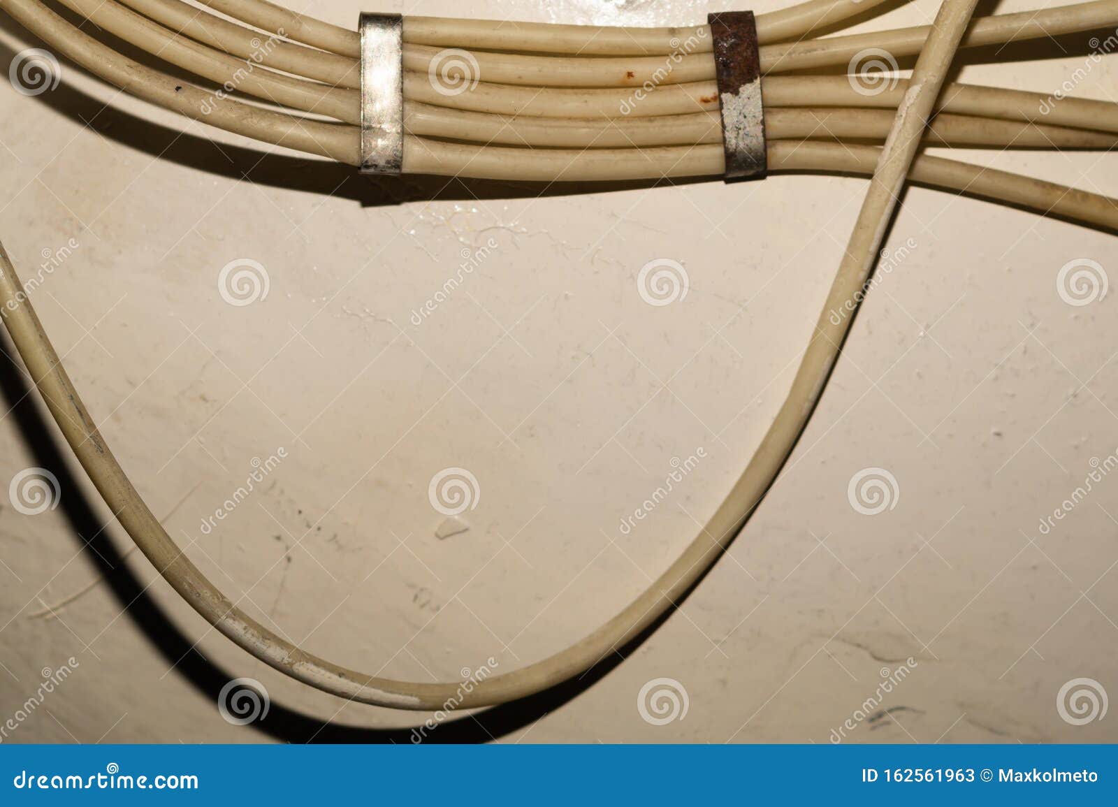 Electronics. Outlet Wiring On Wall. Laying Of Wires. Prepare Plasitc ...