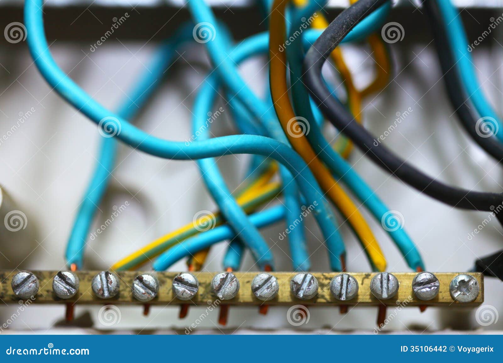 Electrical Wires at Construction Site Stock Photo - Image of cable ...