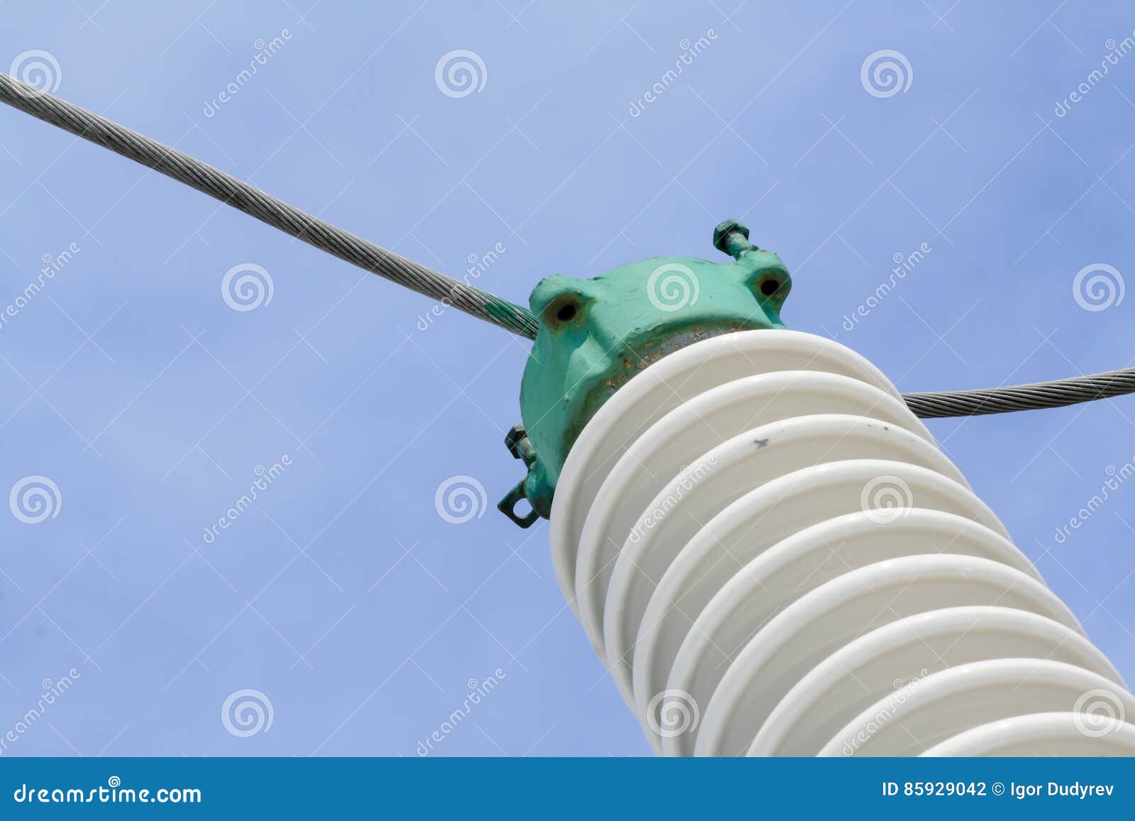 Electrical Wires Mesh With The Insulators Stock Photo | CartoonDealer ...
