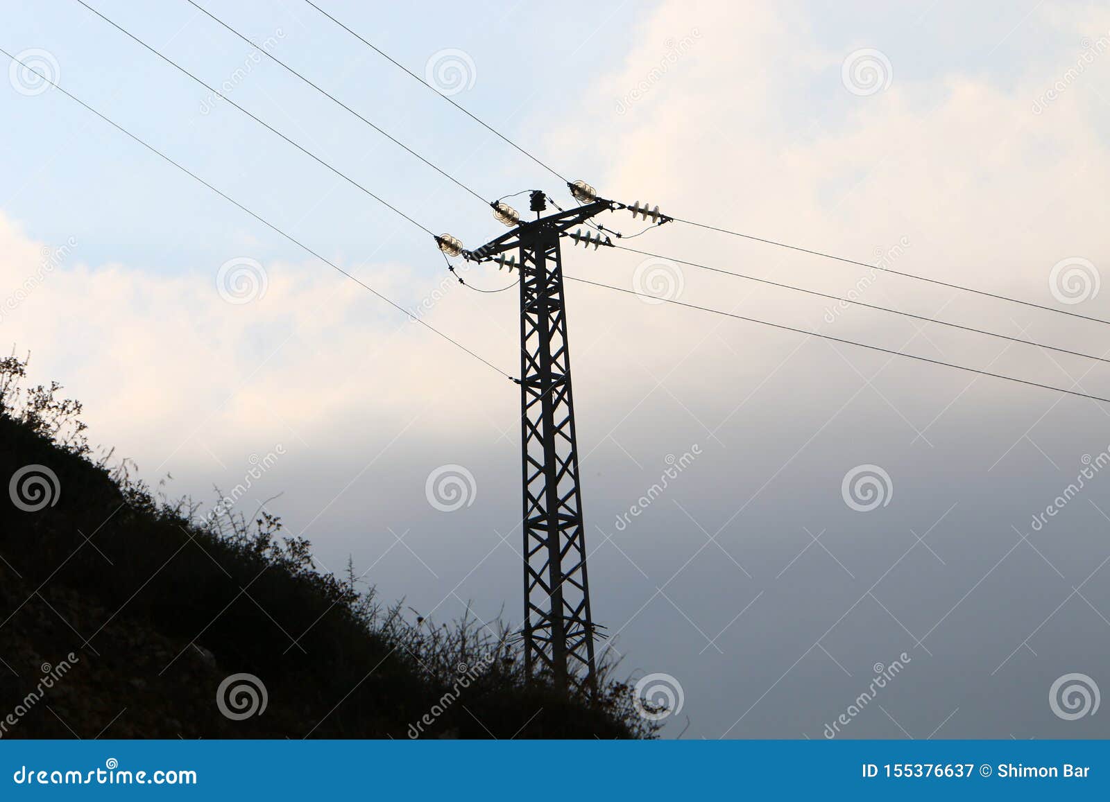 Electrical Wires on a Pole Along Which Electricity Flows Stock Image ...