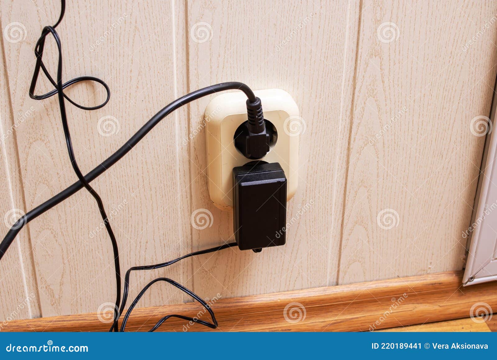 Electrical Wires and Socket on White Wall Stock Image - Image of busy ...