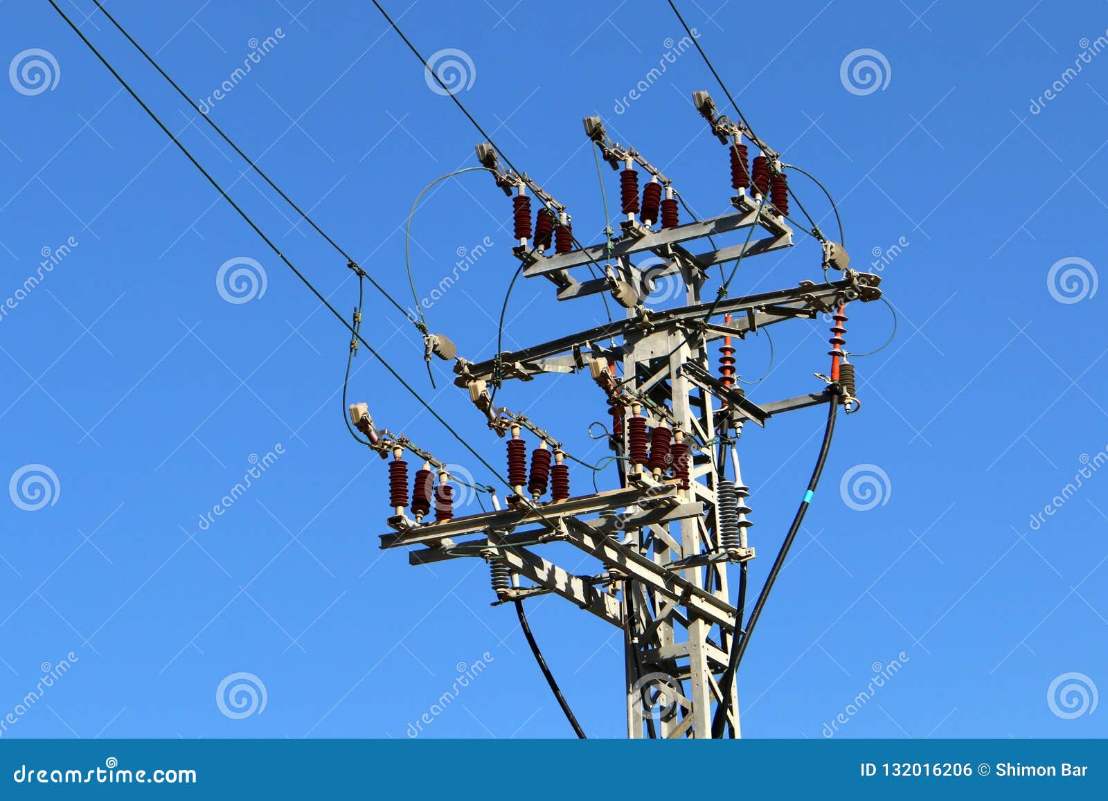 Power line wire stock photo. Image of horizon, insulator - 132016206