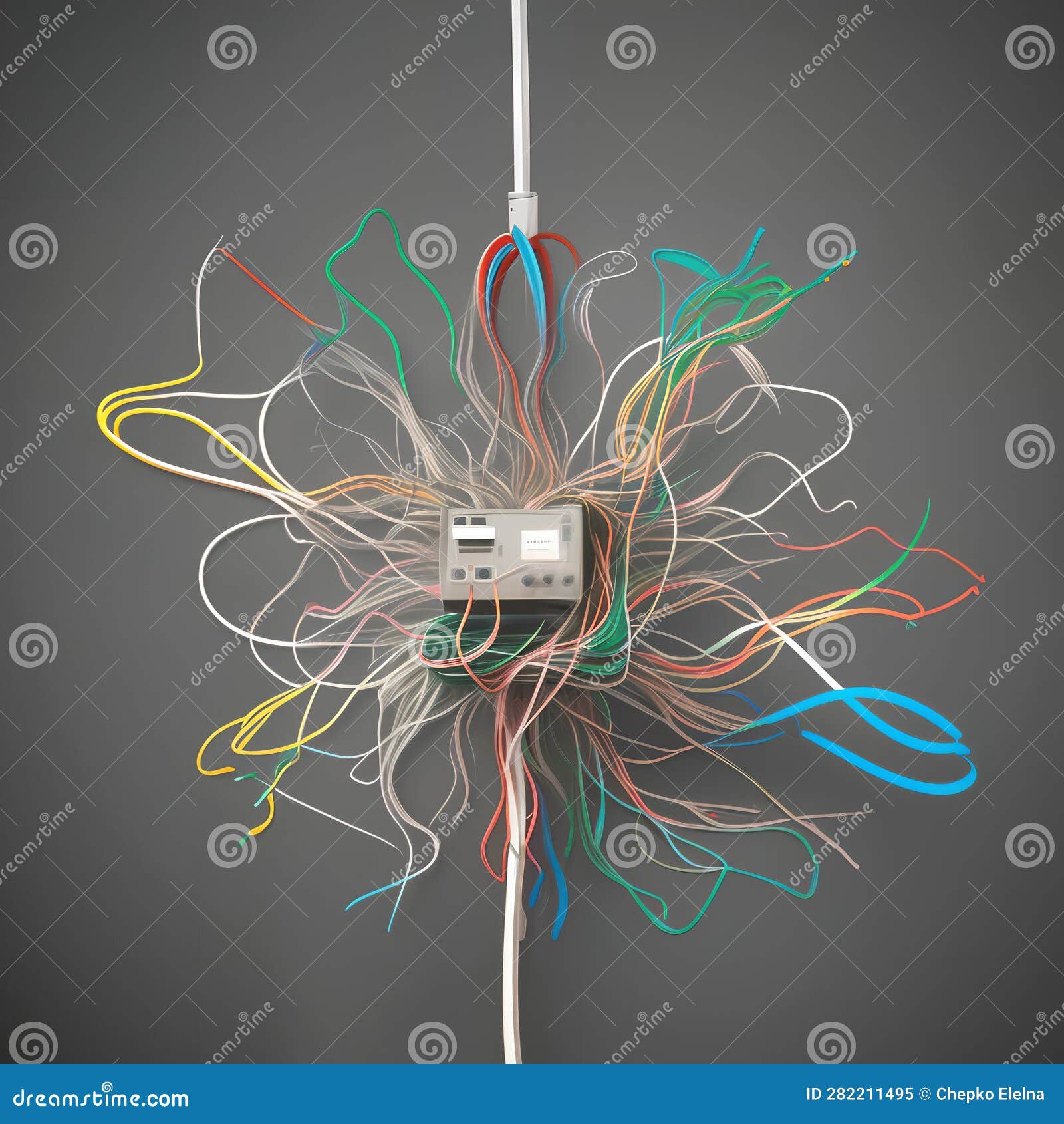 Electrical Wires Tangled into a Clump of Cube Shape. Generative AI ...