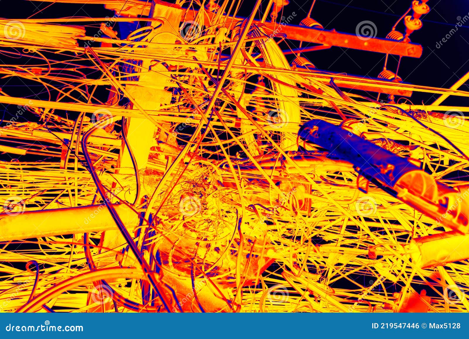 Electrical Wires Tangled Complex for Repair Stock Photo - Image of ...