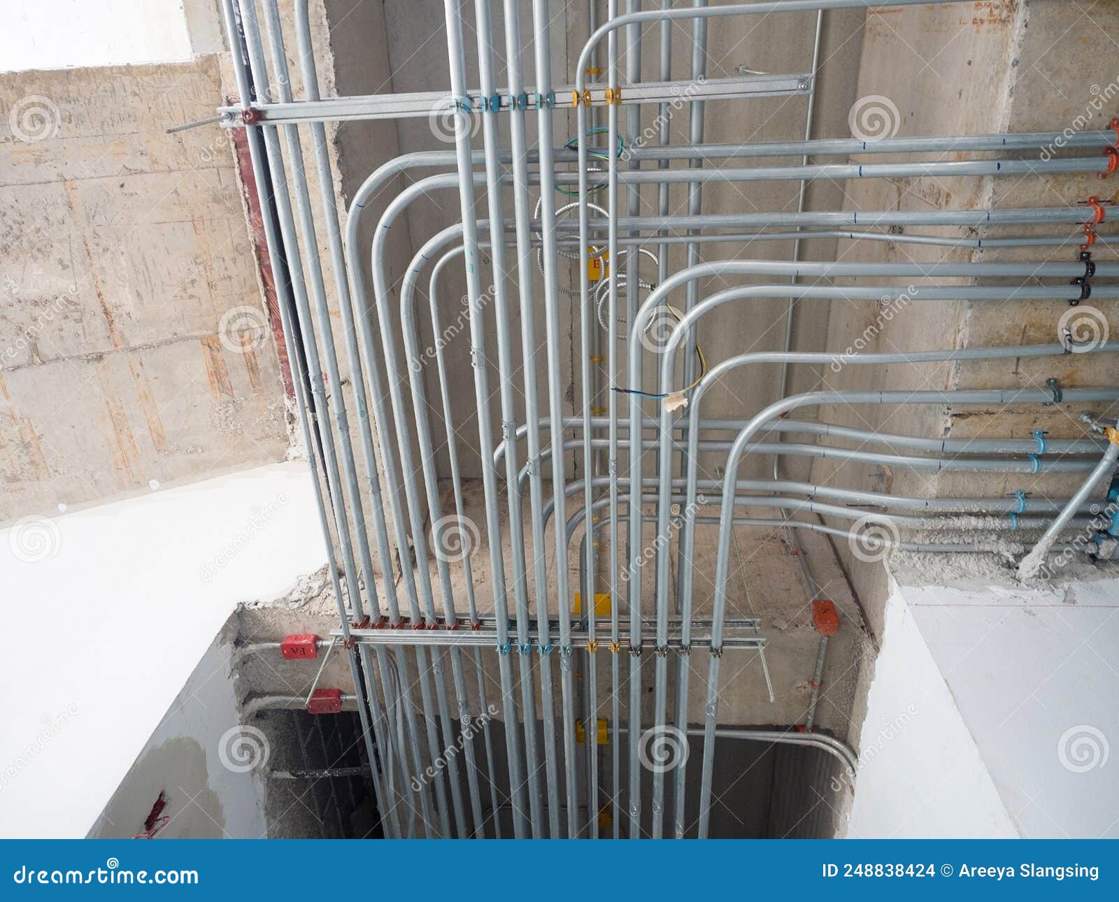 Electrical Wires and Telecommunication Cable Stock Photo - Image of ...