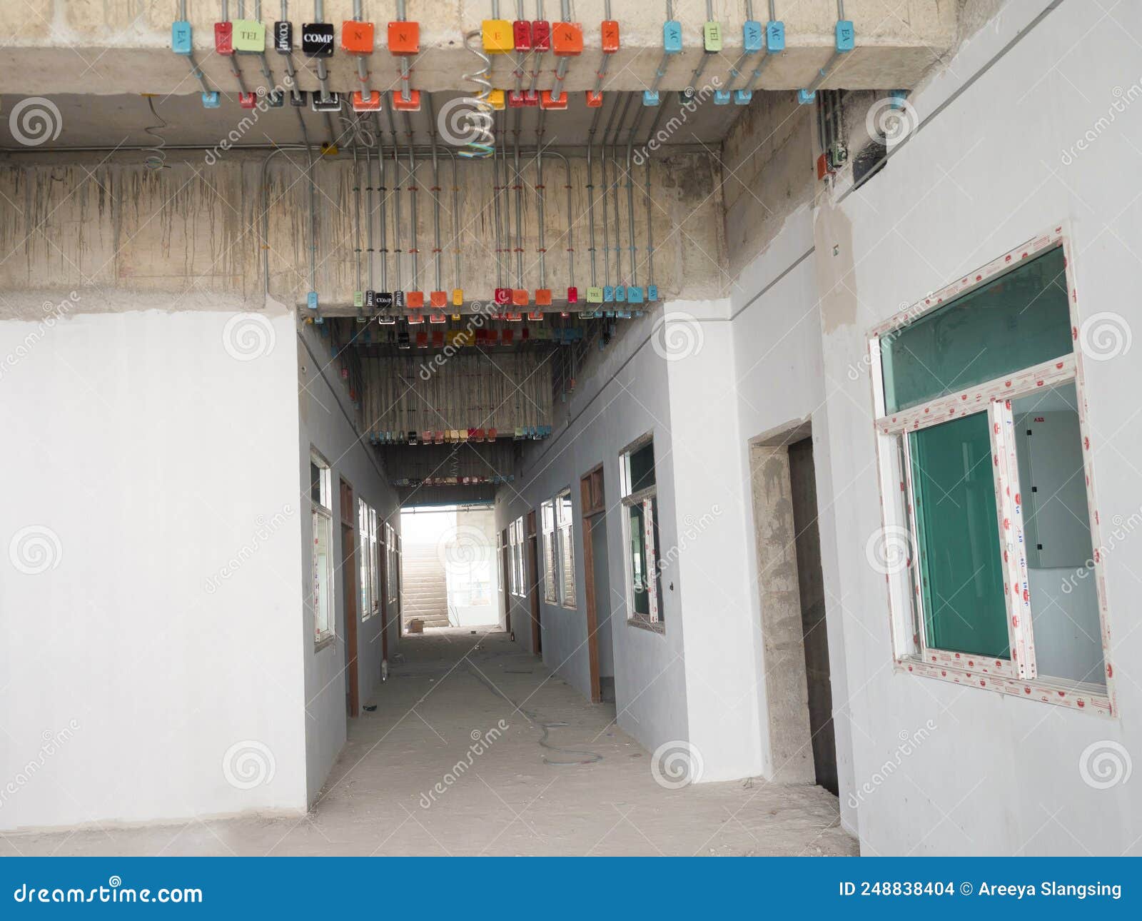 Electrical Wires and Telecommunication Cable Installed on Duct Stock ...