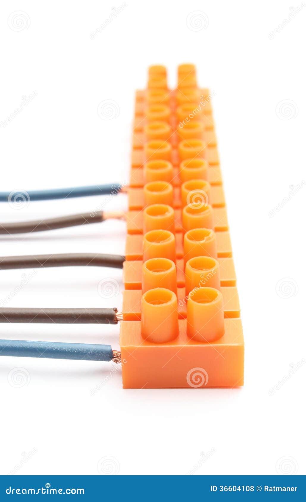 Electrical Wires With Terminal Blocks On White Background Royalty-Free ...