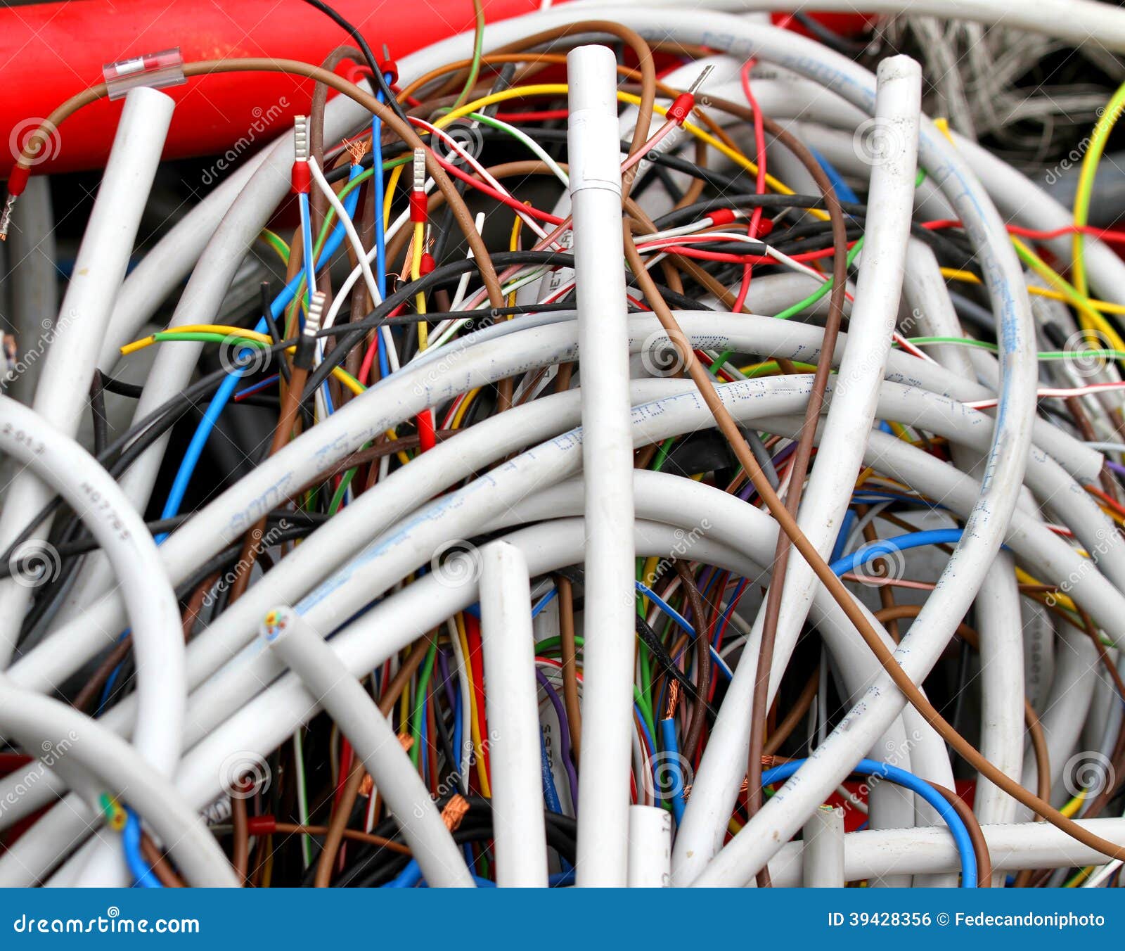 Electrical Wires To the Socket and Insulated Copper Wire Stock Photo ...
