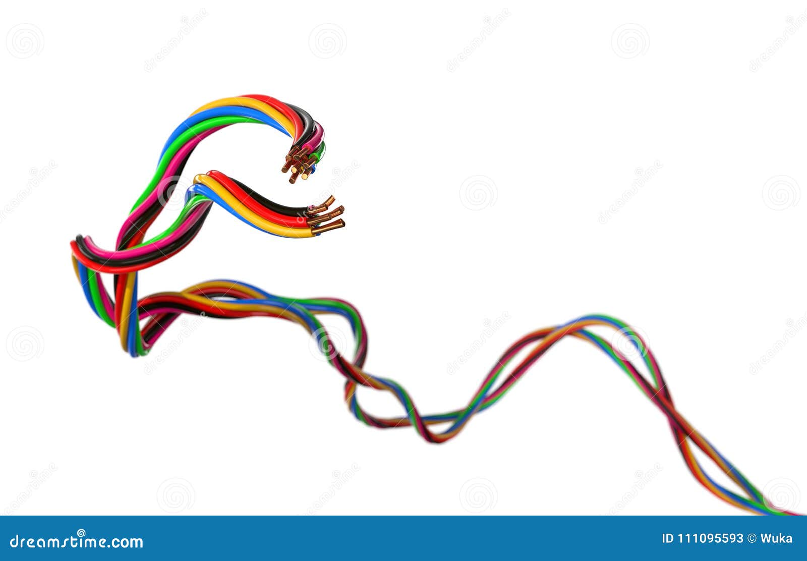 Electrical Wires on White Background Stock Illustration - Illustration ...