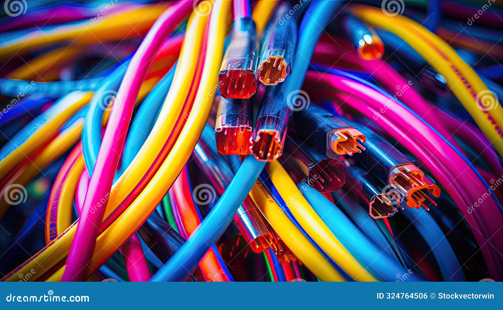 Electrical wiring cable stock illustration. Illustration of ties ...