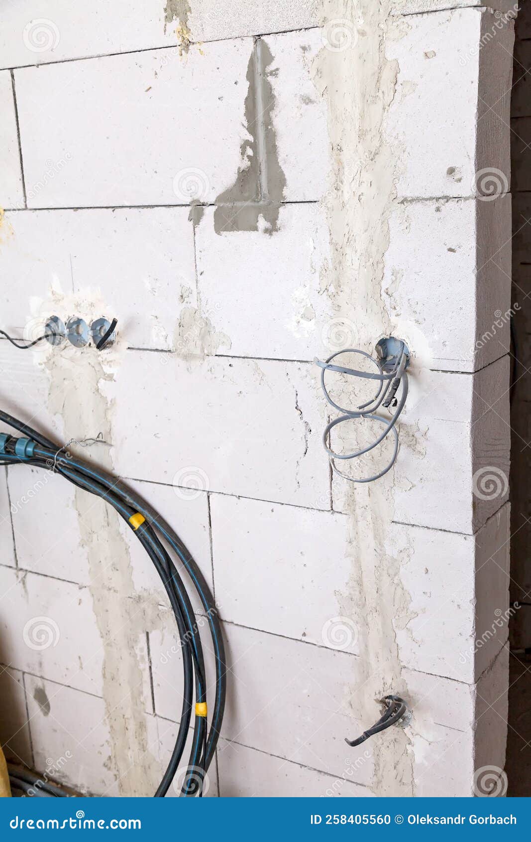 Electrical Wiring Concept Background. the Electrical Box with Wires is ...