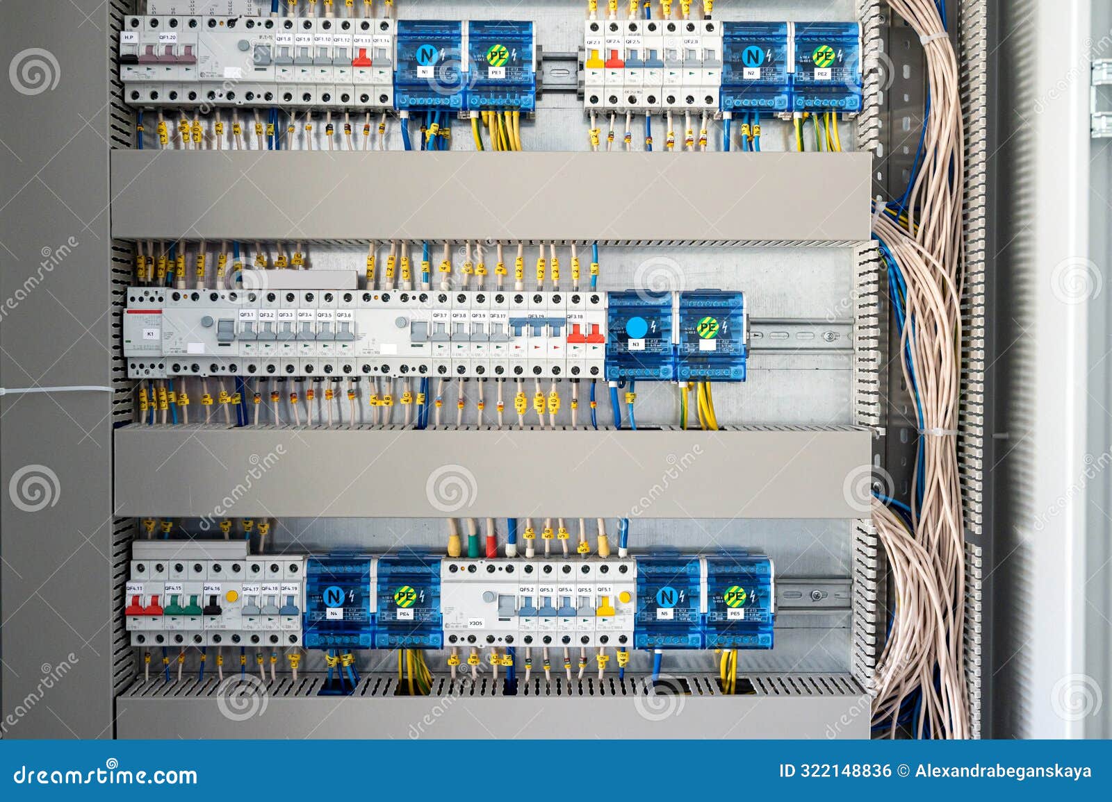 Electrical Wiring of the Electrical Cable and the Distribution Board in ...