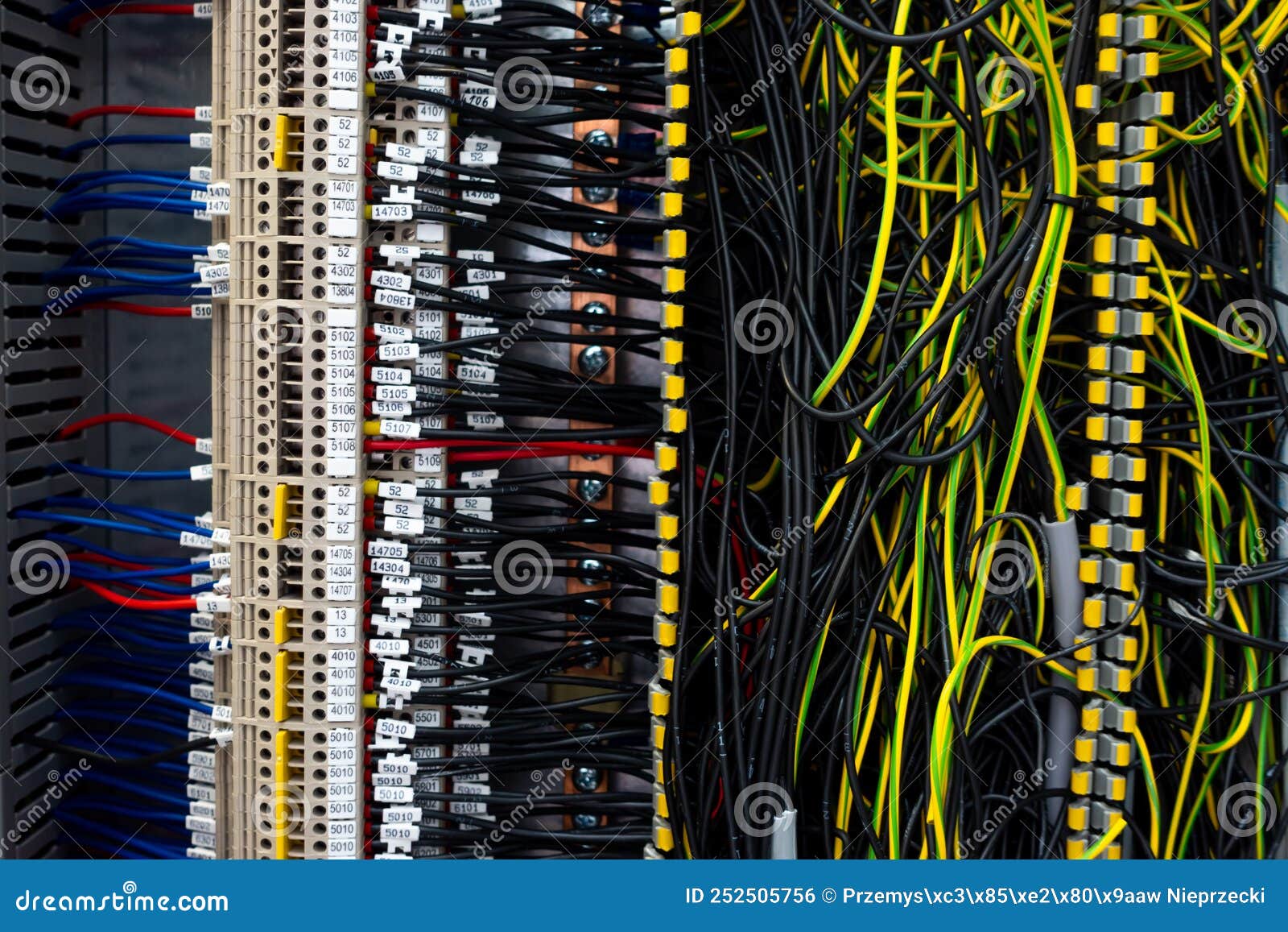 Electrical Wiring Harnesses Connected To Terminals in the Control ...