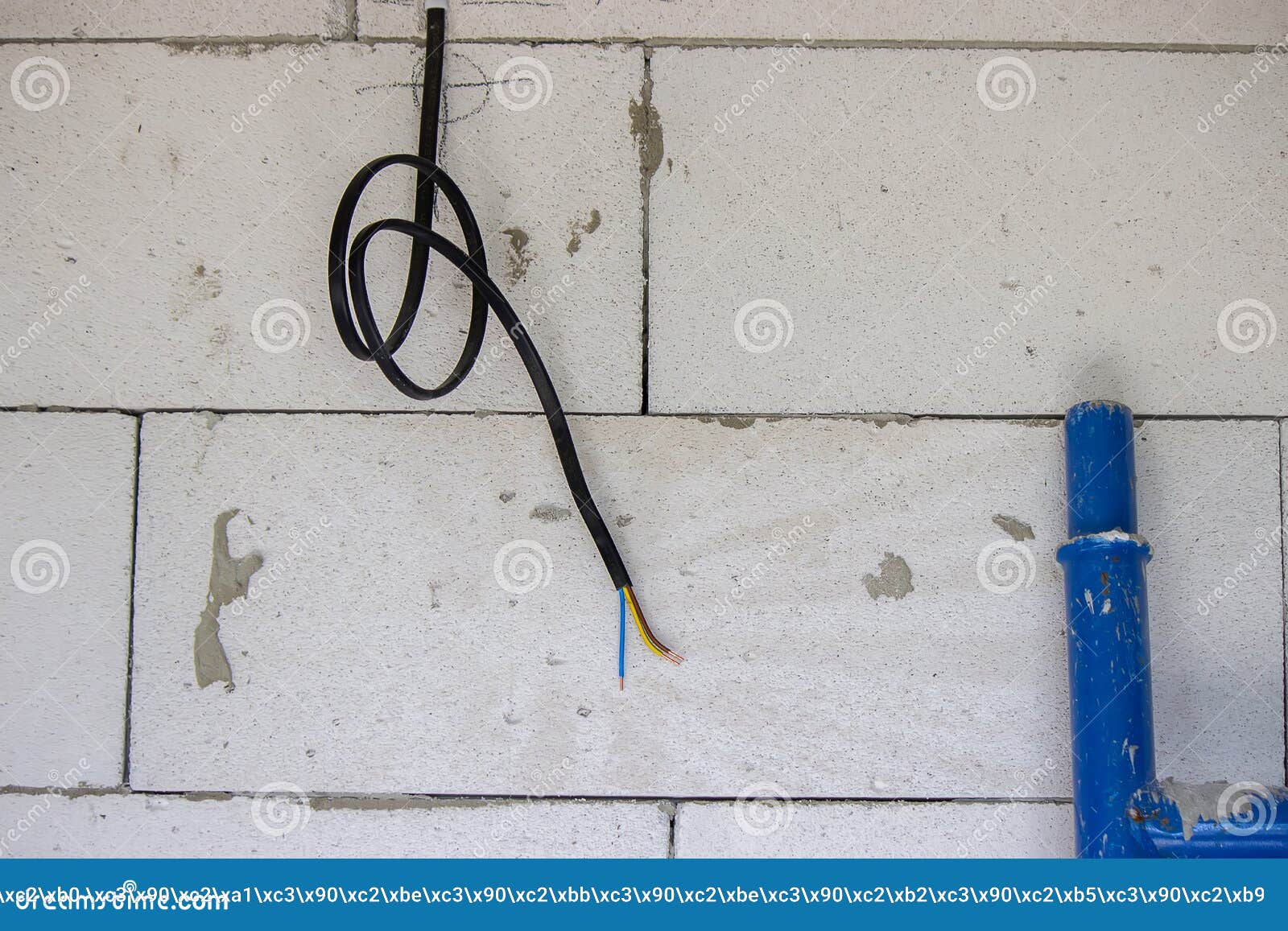 Electrical Wiring in the House. Electric Cable Laying Stock Image ...