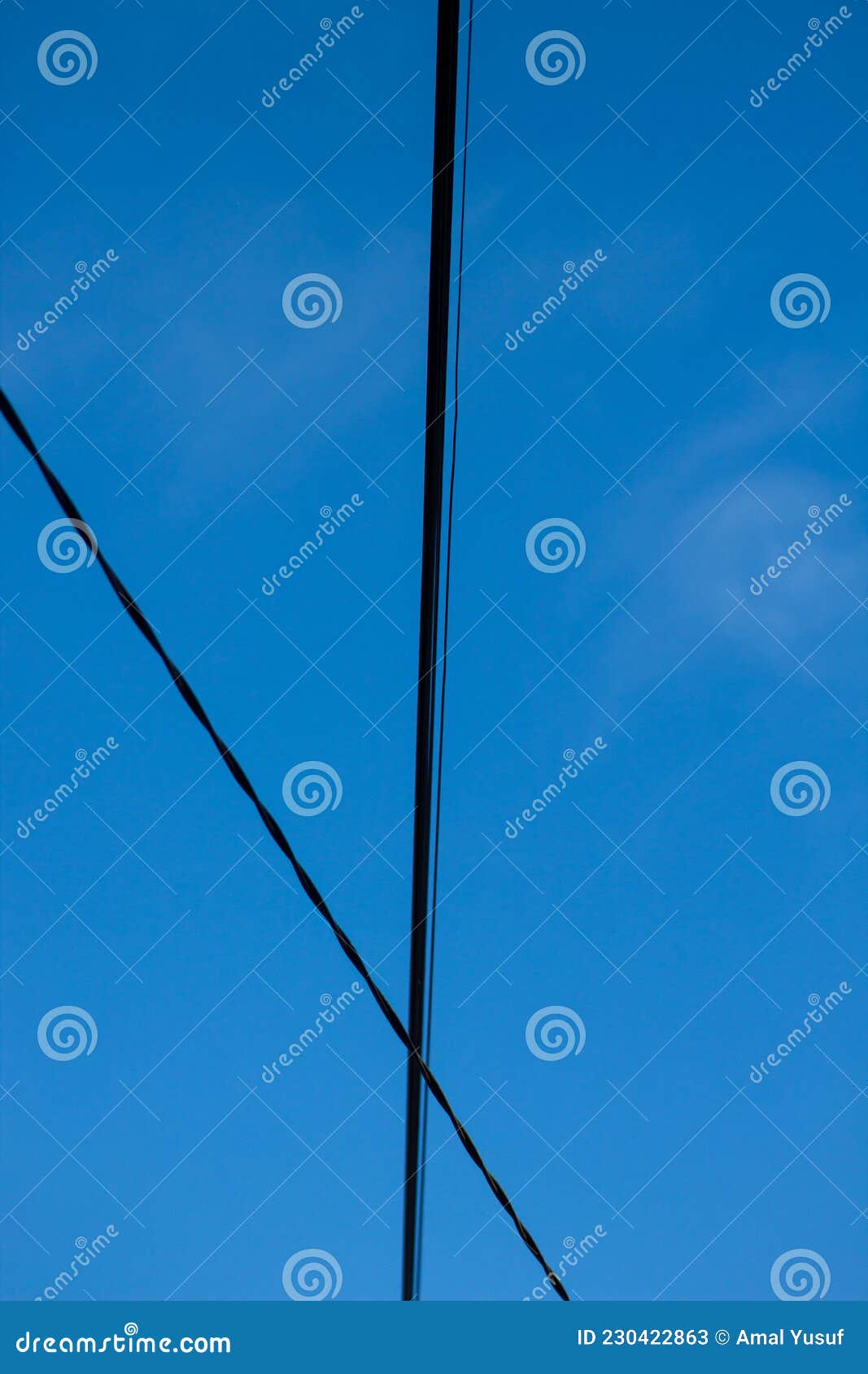 Electrical Wiring in Housing with a Clear Sky Background for Photo ...
