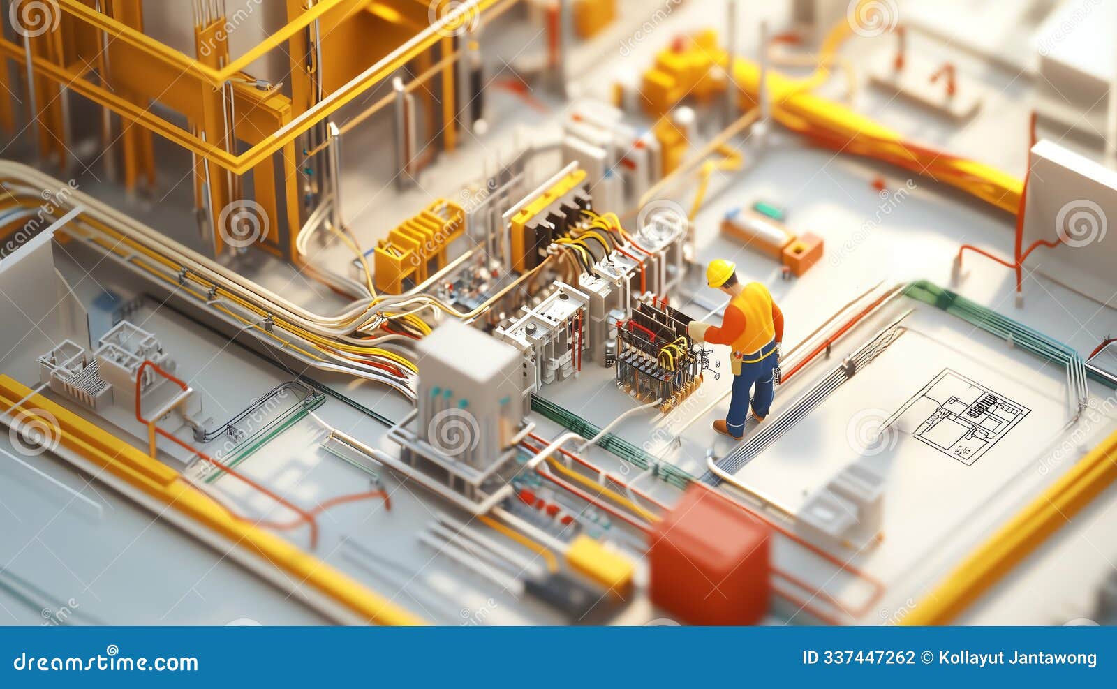 Electrical Wiring Installation: a 3D Vector Illustration of ...