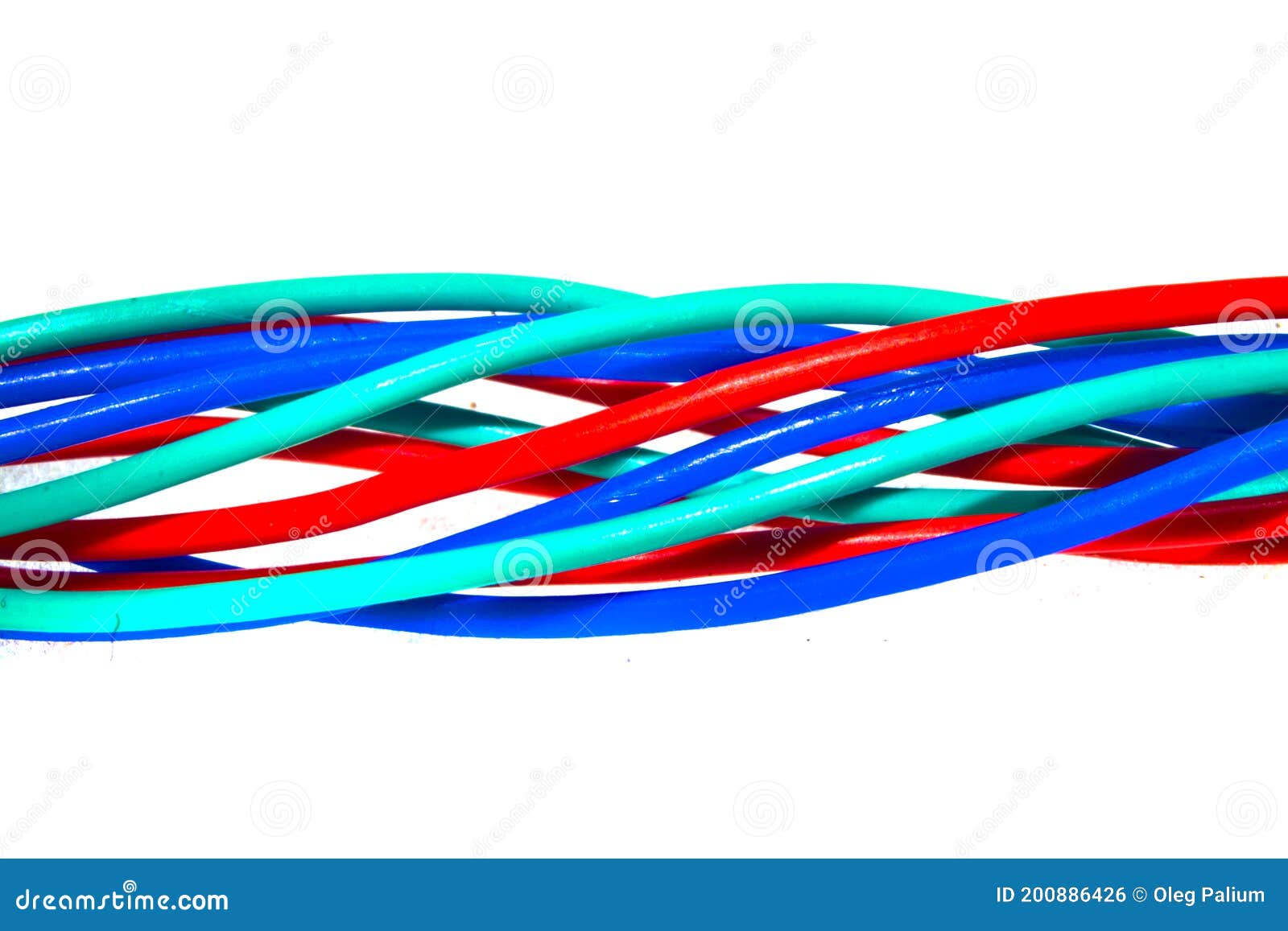 Electrical Wiring Isolated on White Background Stock Photo - Image of ...