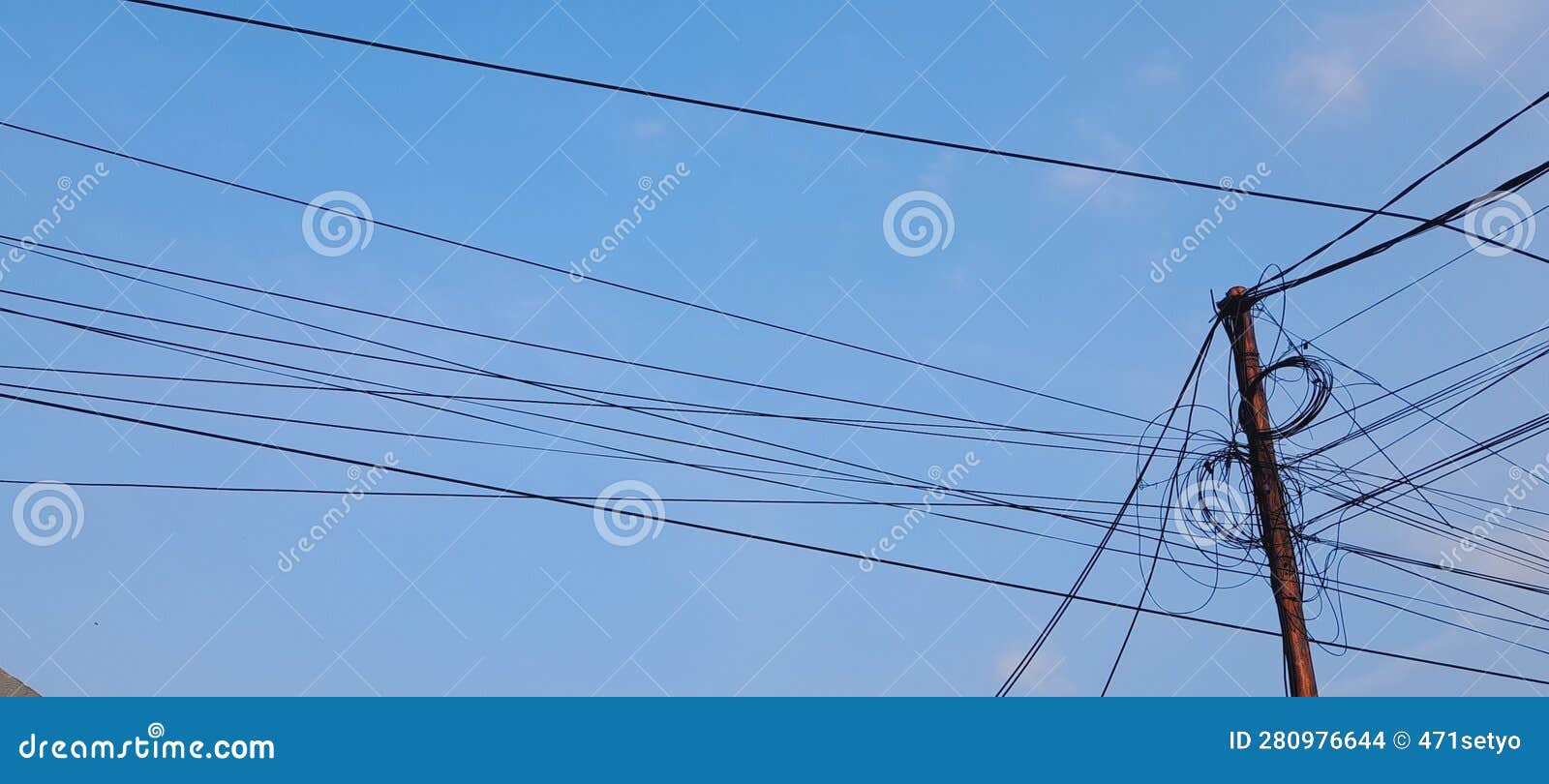 Electrical Wiring Looks Chaotic and Dangerous Stock Photo - Image of ...
