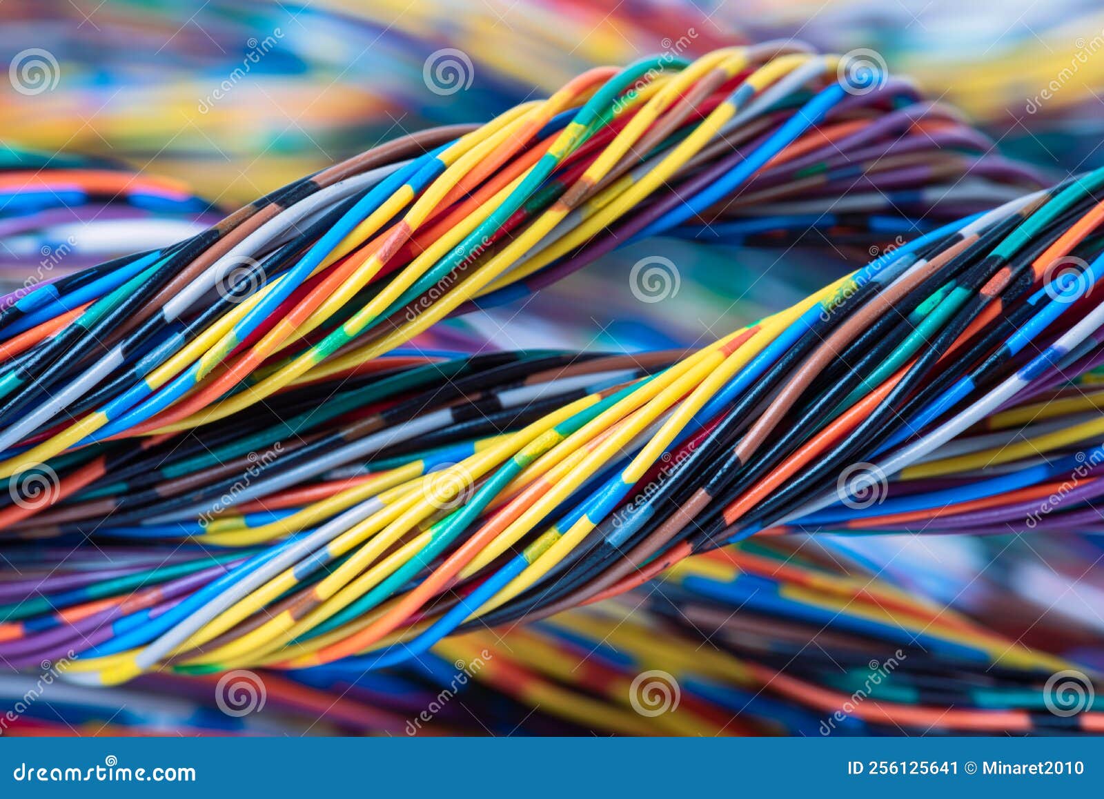 Electrical Wiring Multicolored Cable Stock Image - Image of ...