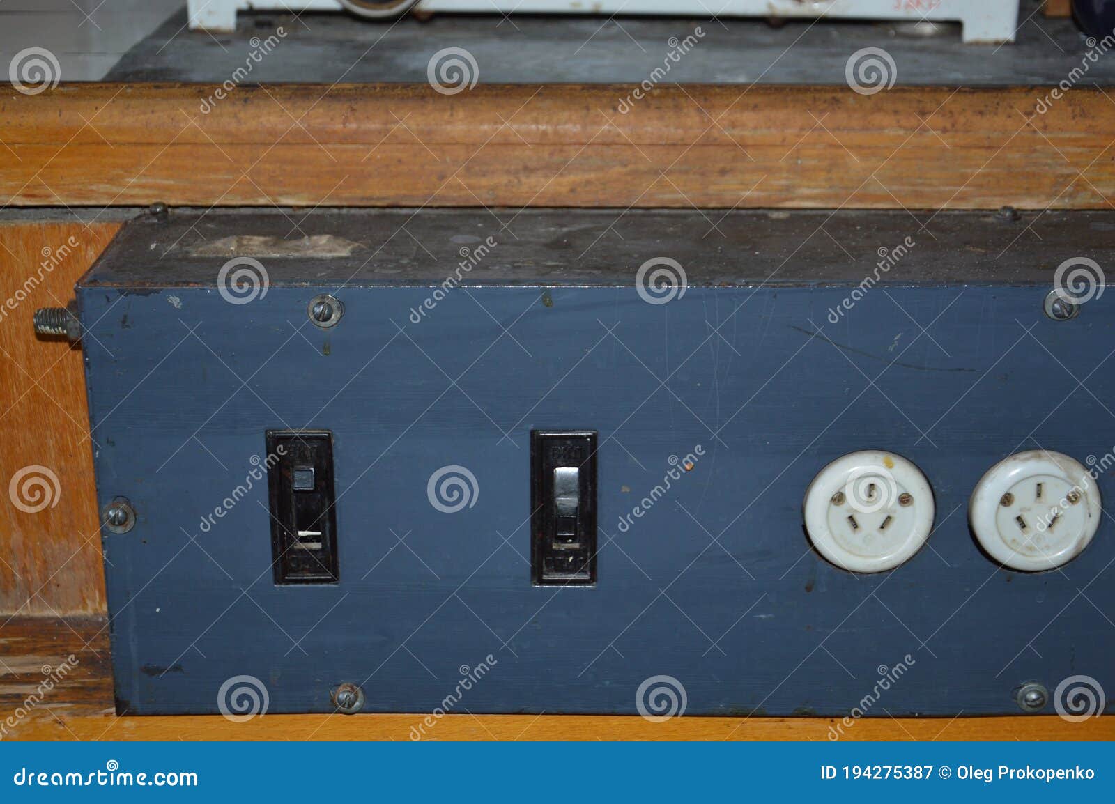 Electrical Wiring and Sockets in the Old Building Stock Image - Image ...