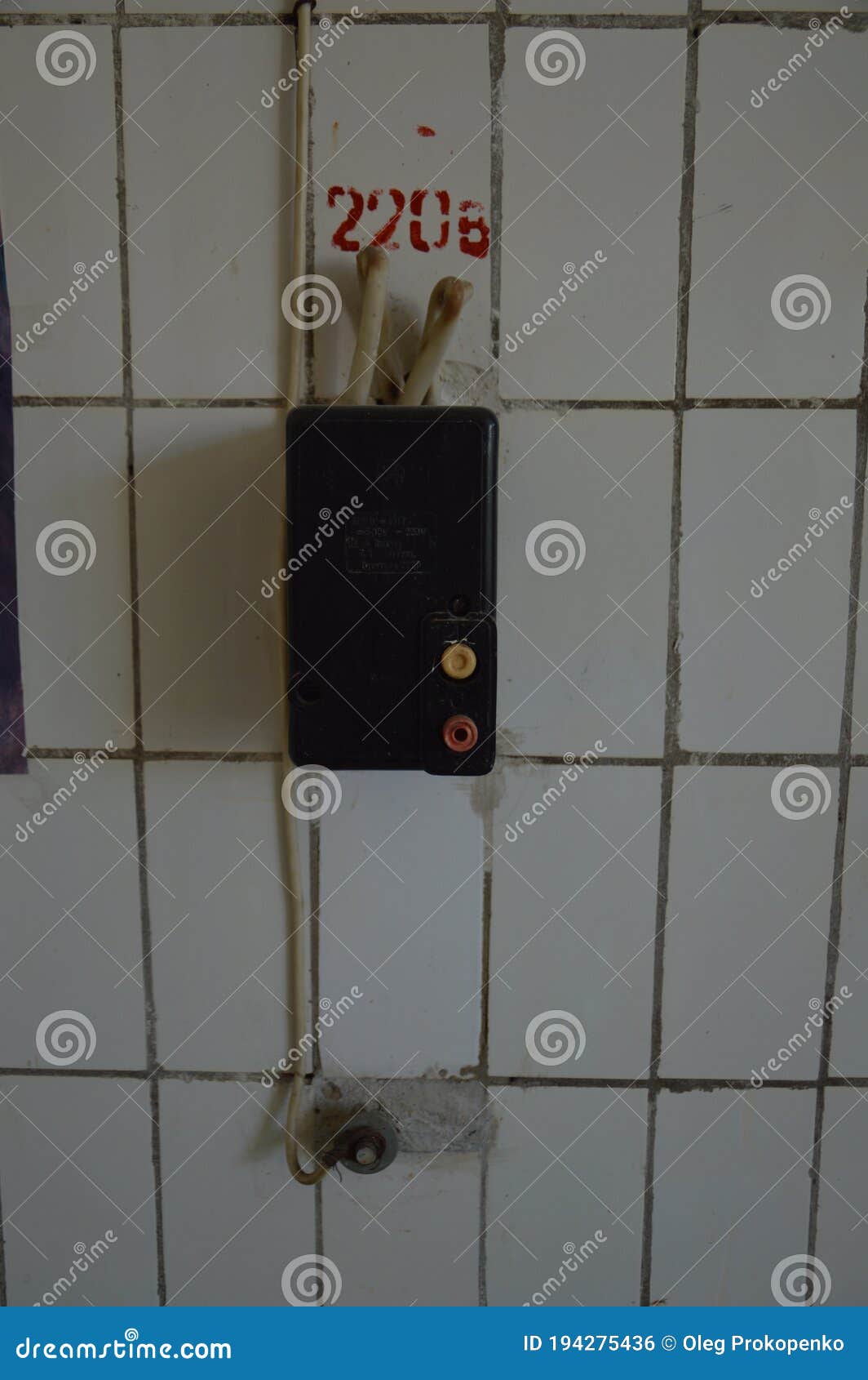 Electrical Wiring and Sockets in the Old Building Stock Photo - Image ...