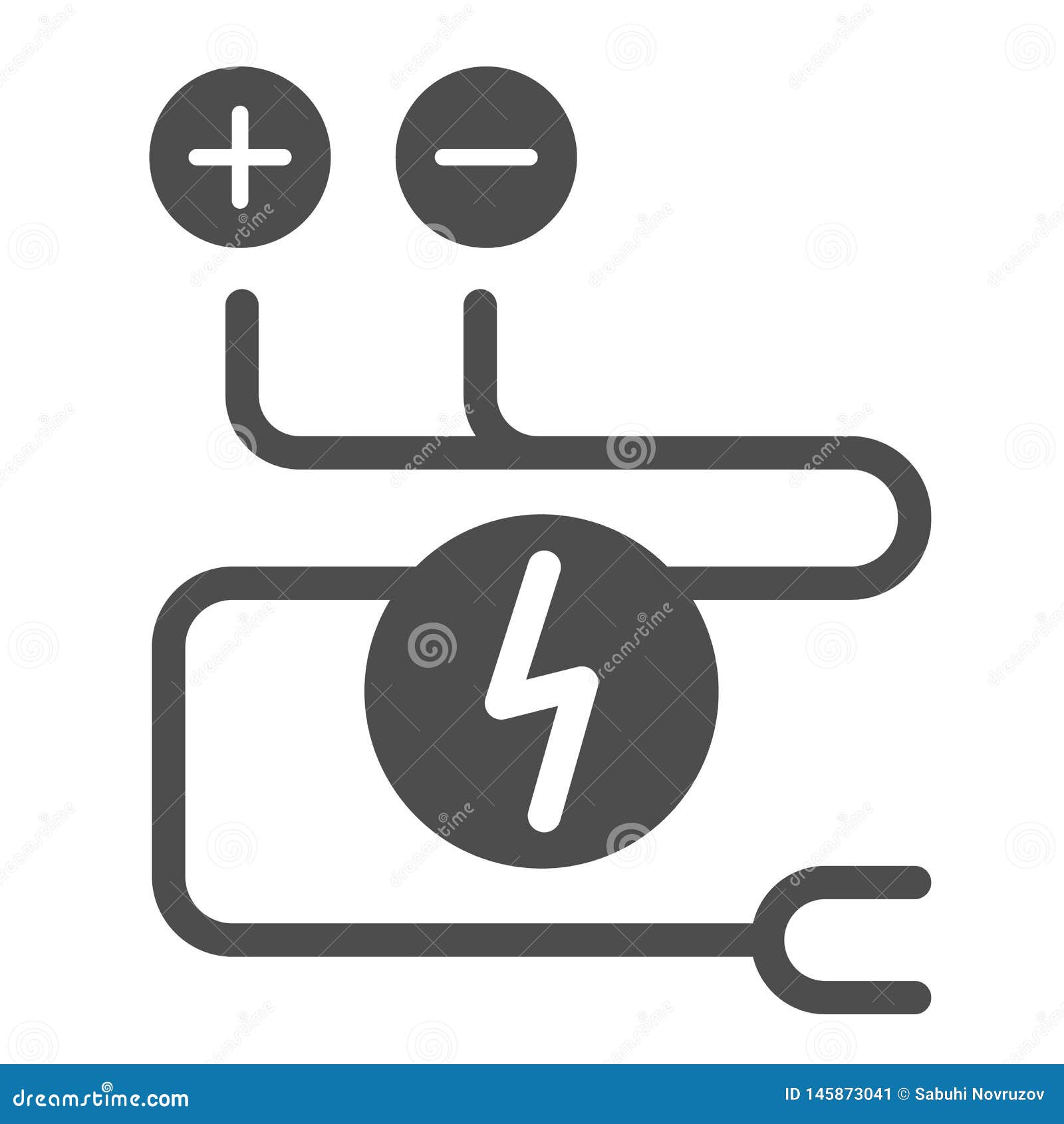 Electrical Wiring Solid Icon. Cable Vector Illustration Isolated on ...