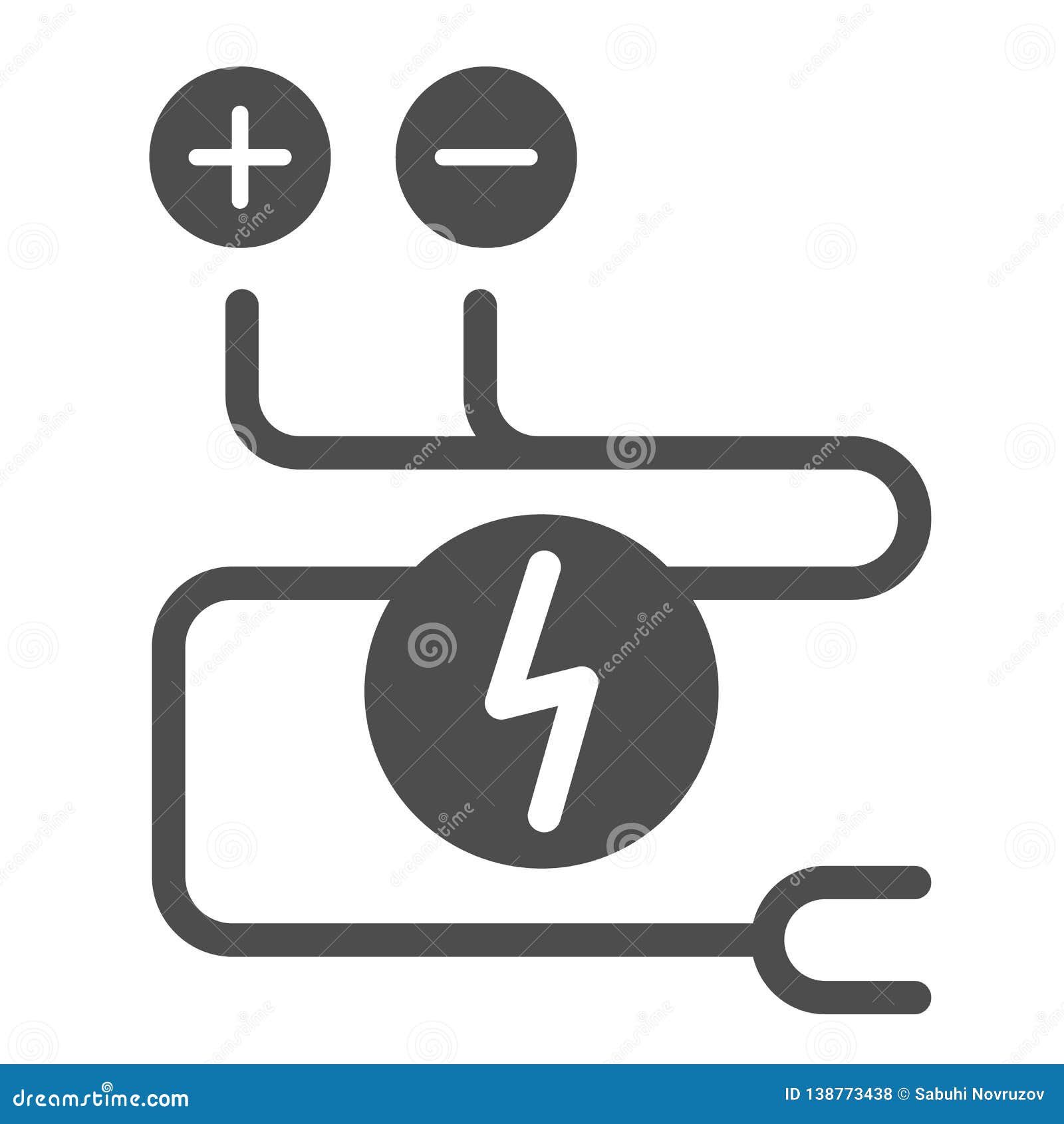 Electrical Wiring Solid Icon. Cable Vector Illustration Isolated on ...