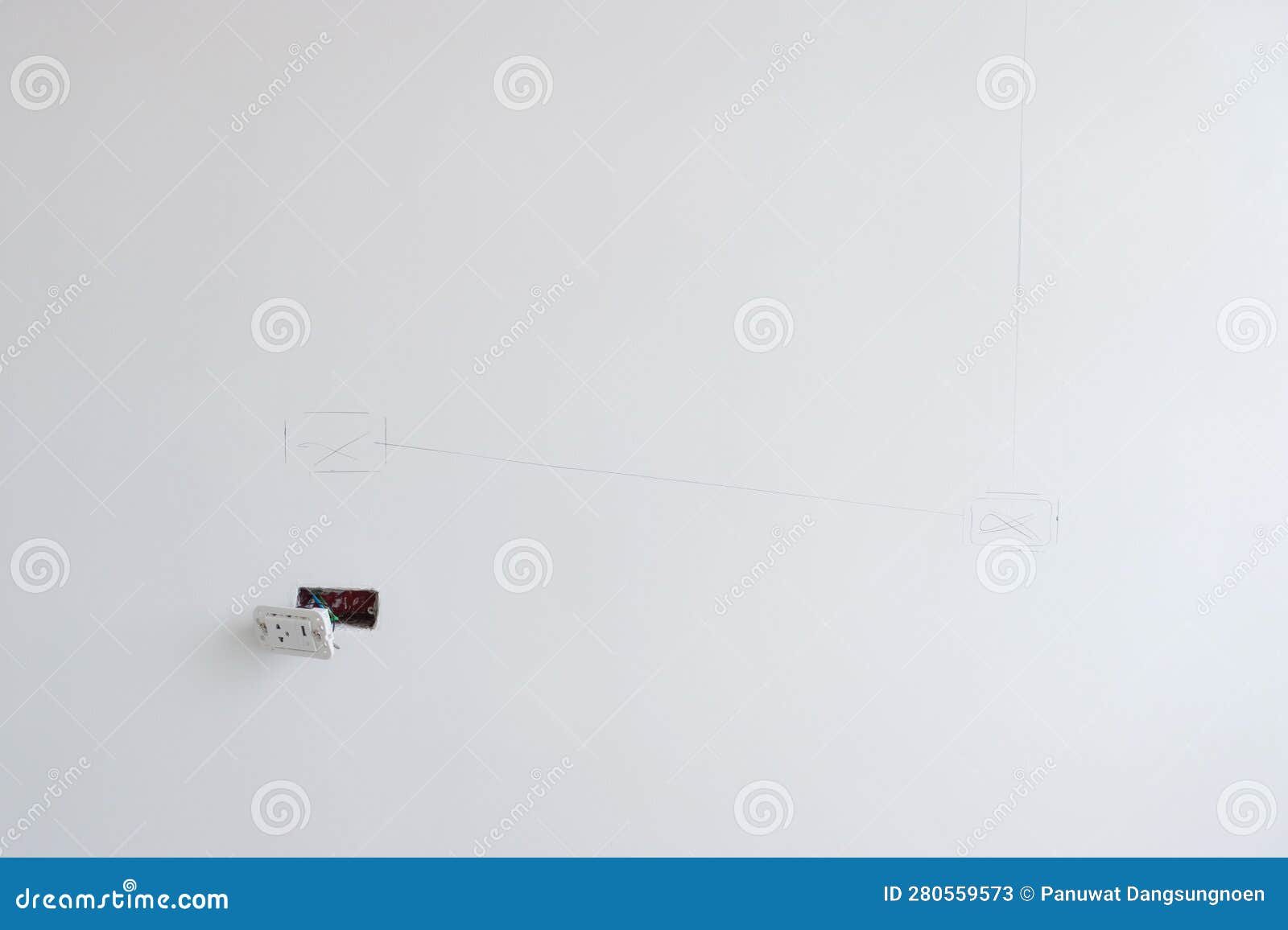 Electrical Wiring Under Plaster, Hidden Installation Cables for Socket ...