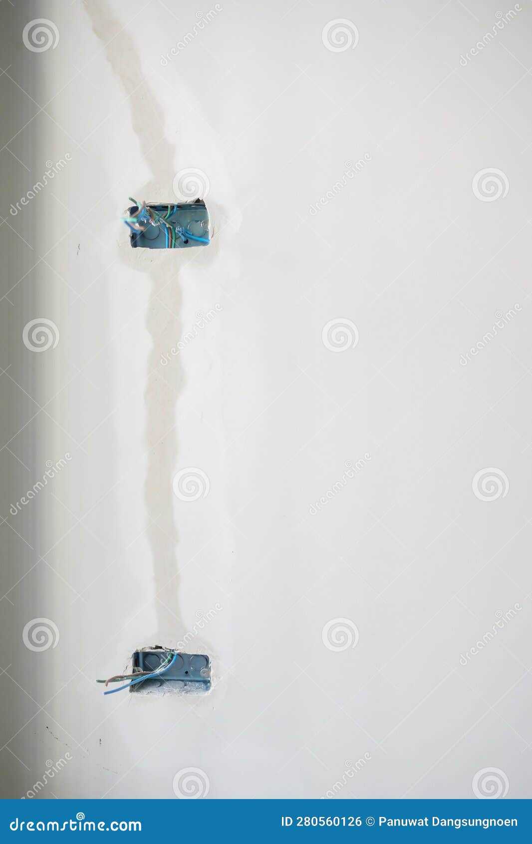 Electrical Wiring Under Plaster, Hidden Installation Cables for Socket ...