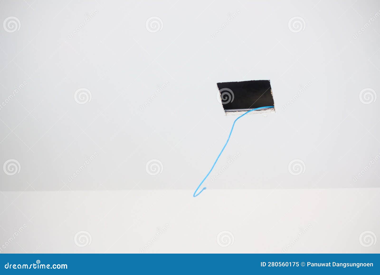 Hidden Installation Of Electrical Wires In A Concrete Wall Royalty-Free ...