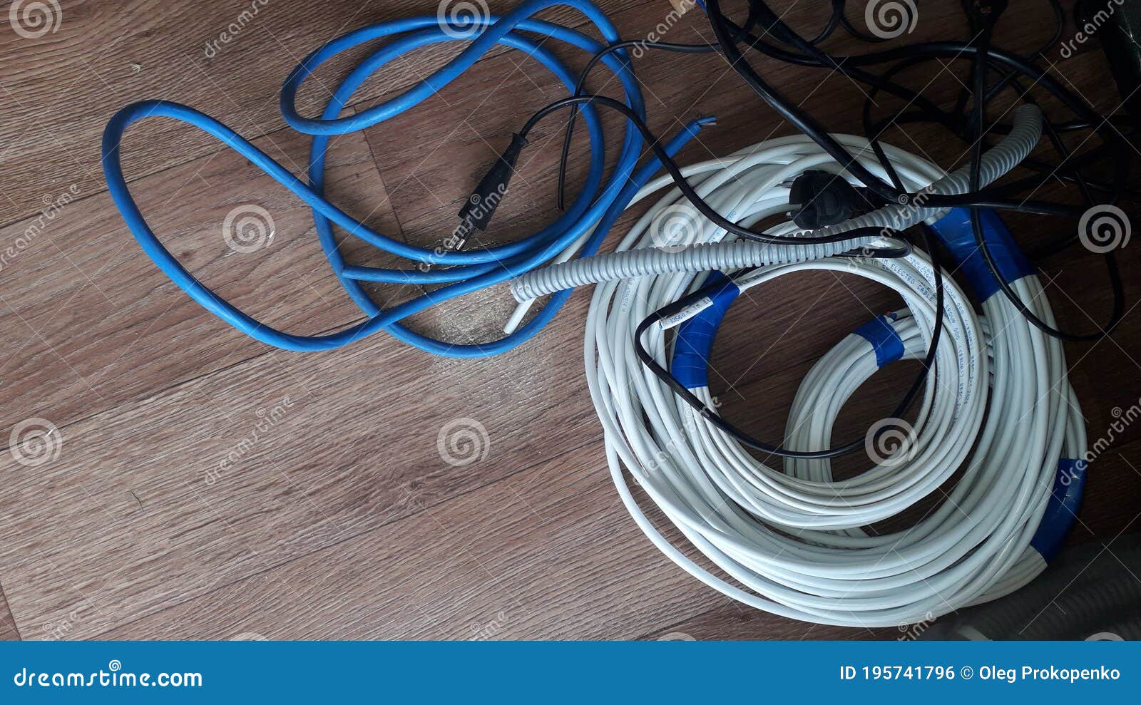 Electrical Wiring of Wires, Sockets and Lamps in the Interior of the ...