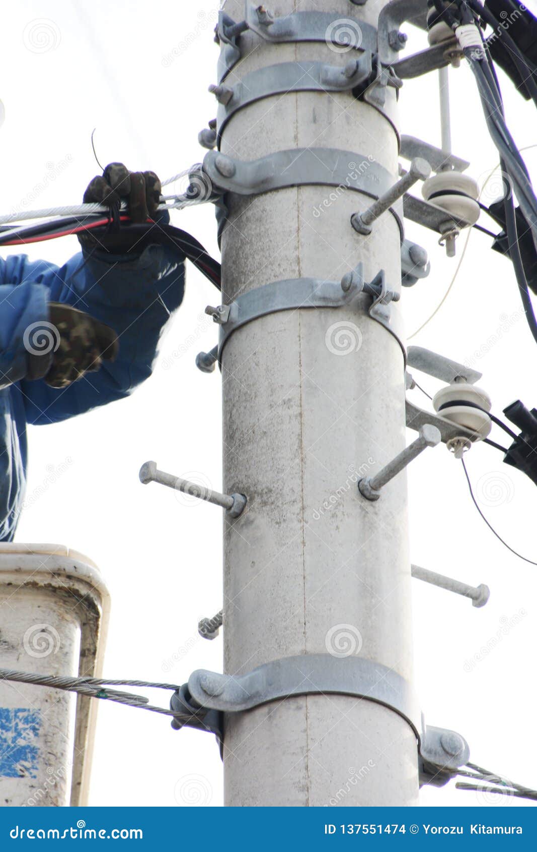 Electrical wiring work stock photo. Image of cable, high - 137551474