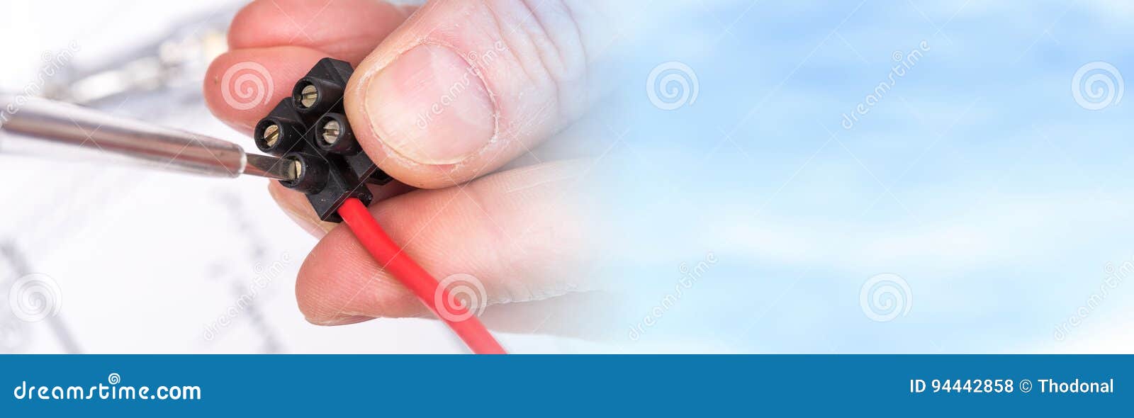 Electrical work, closeup stock photo. Image of copper - 94442858