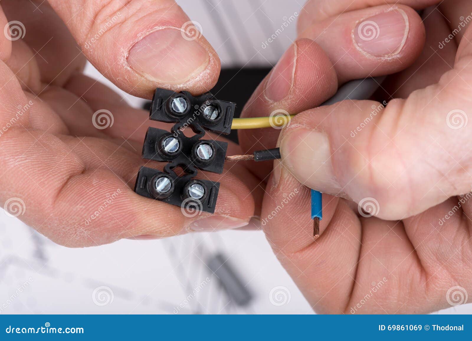 Electrical work stock image. Image of construction, block - 69861069