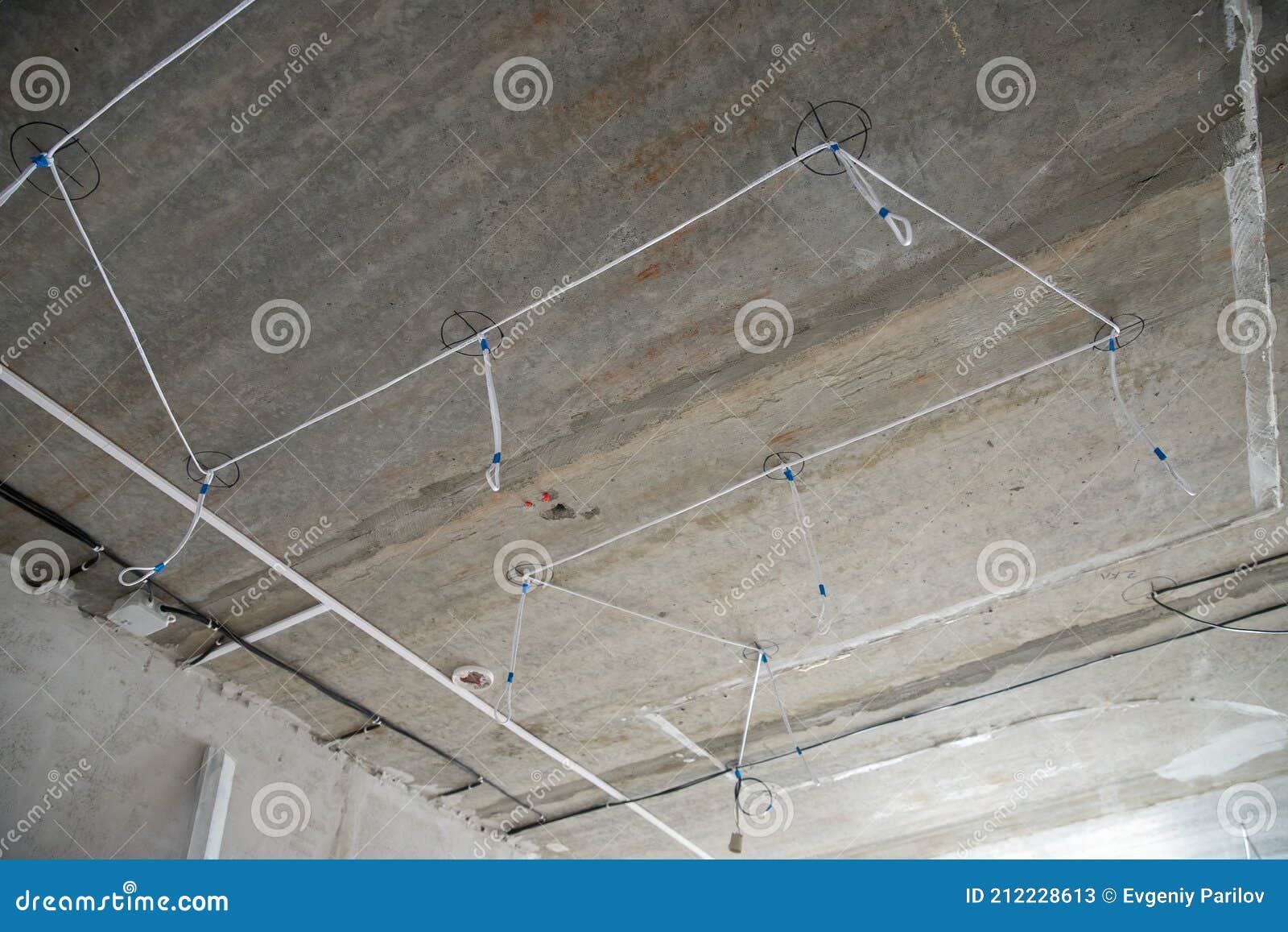 Electrical Work with Rough Finish, Electrician Connects and Mounts ...